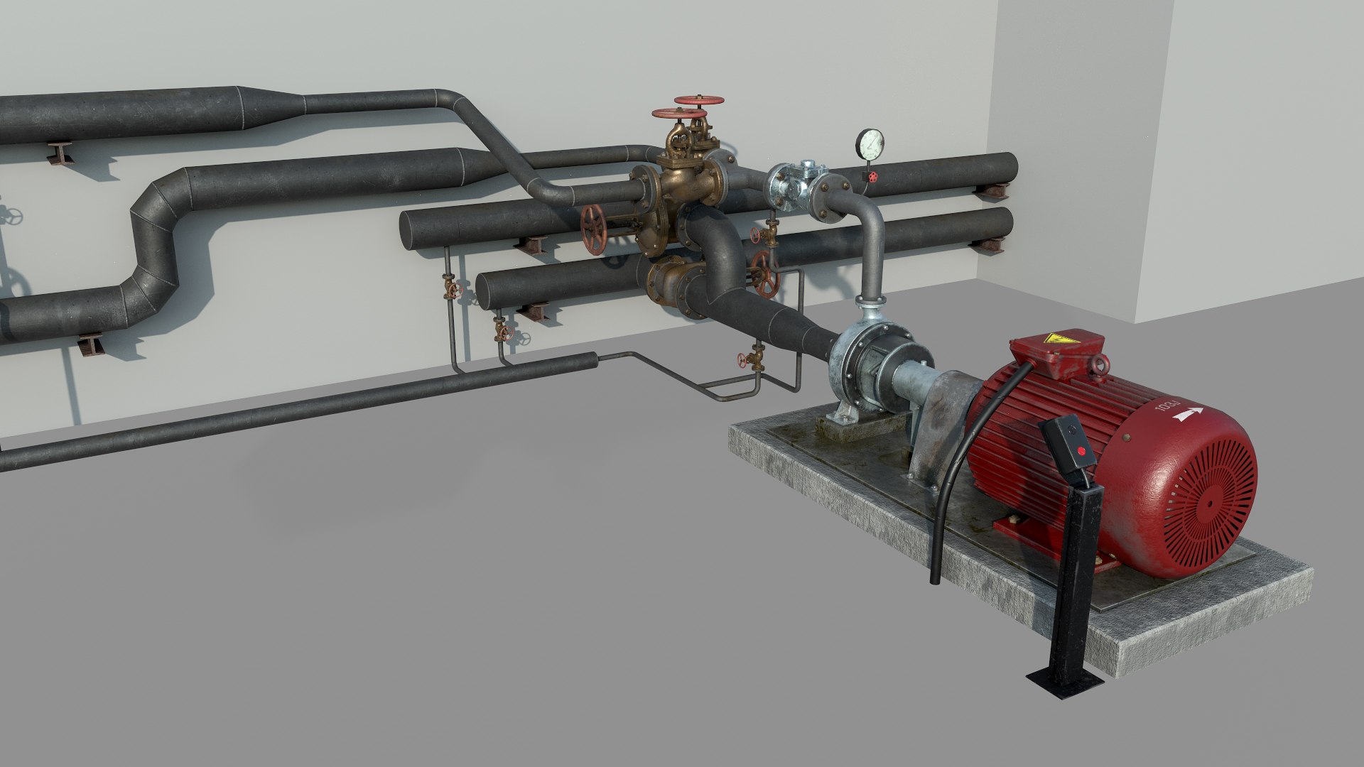 3D Industrial Pump Model - TurboSquid 1694662