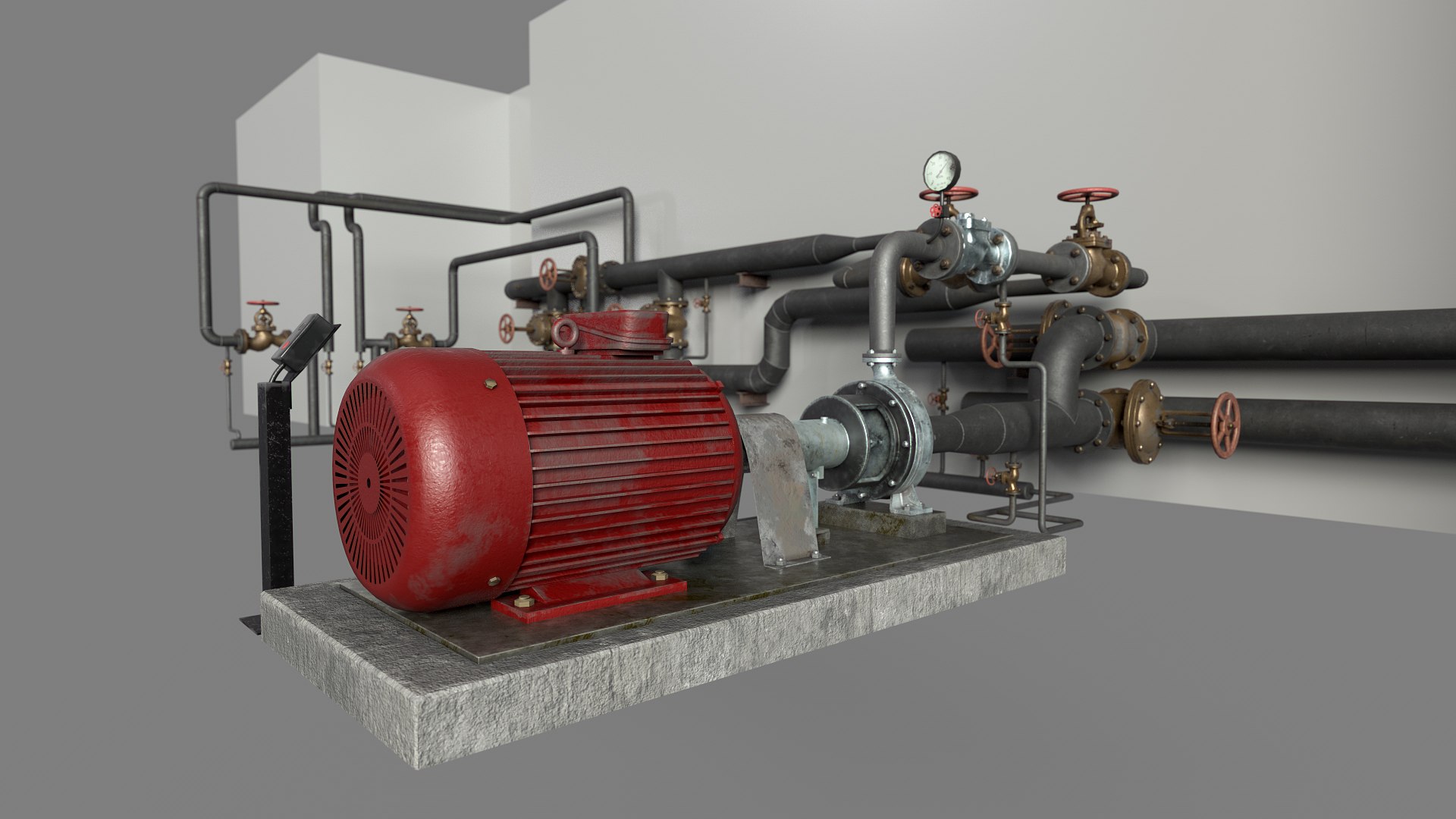 3D Industrial Pump Model - TurboSquid 1694662