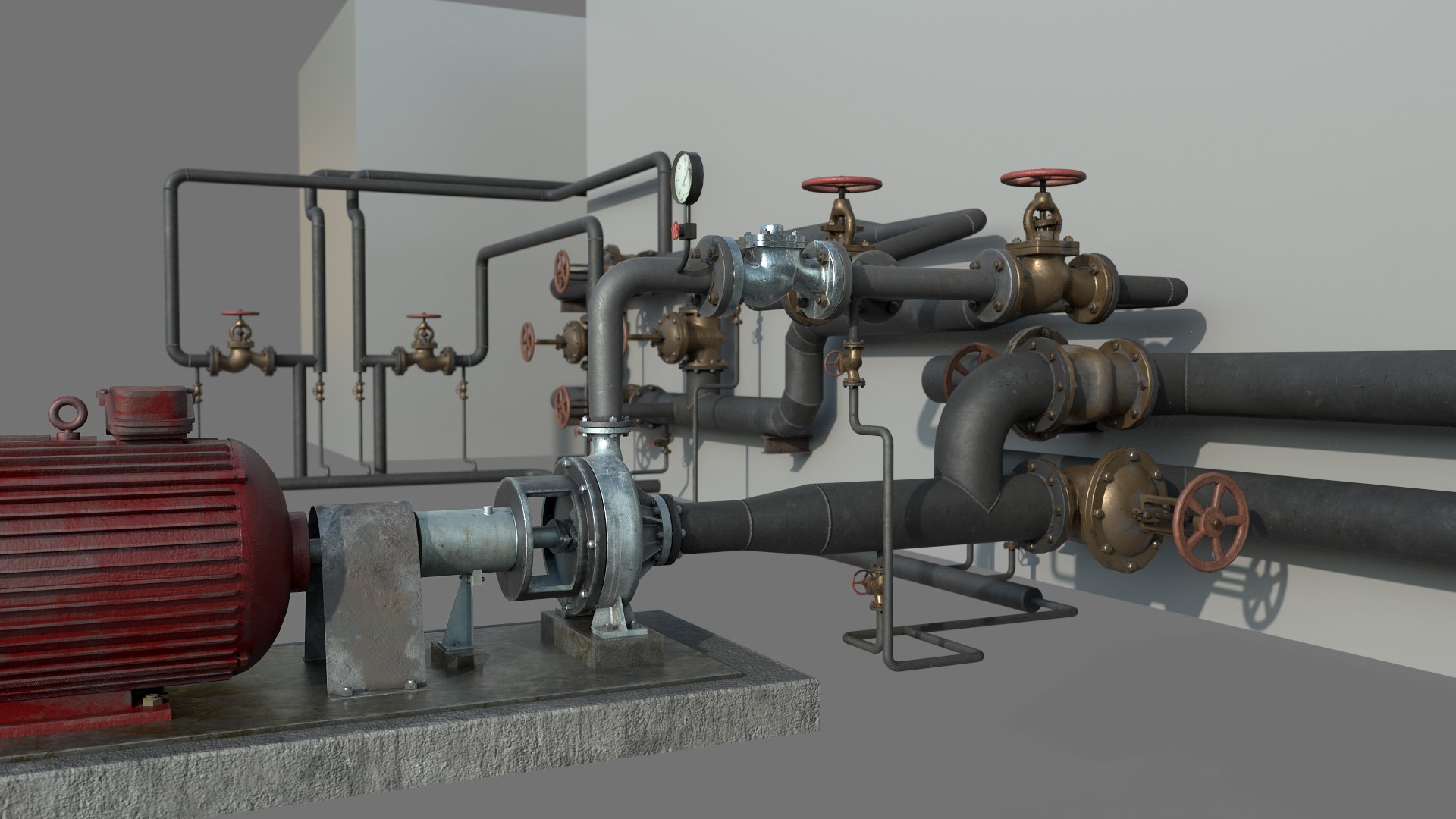 3D Industrial Pump Model - TurboSquid 1694662