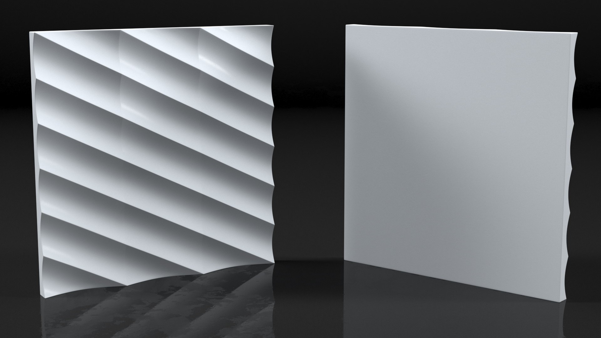 3D Wall Panel Half Pipe Ceramic Model - TurboSquid 1907956