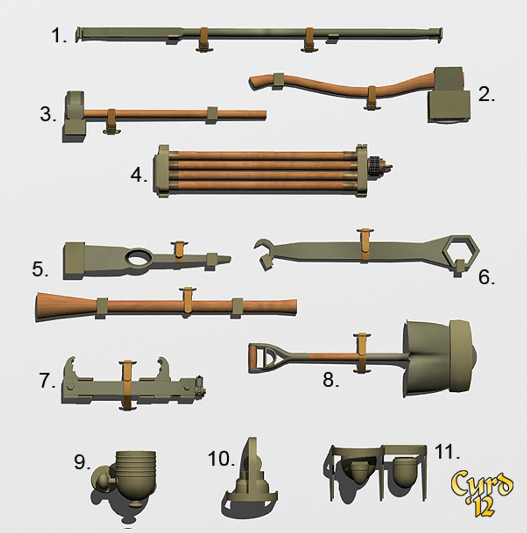Tool Set Tanks 3d Model