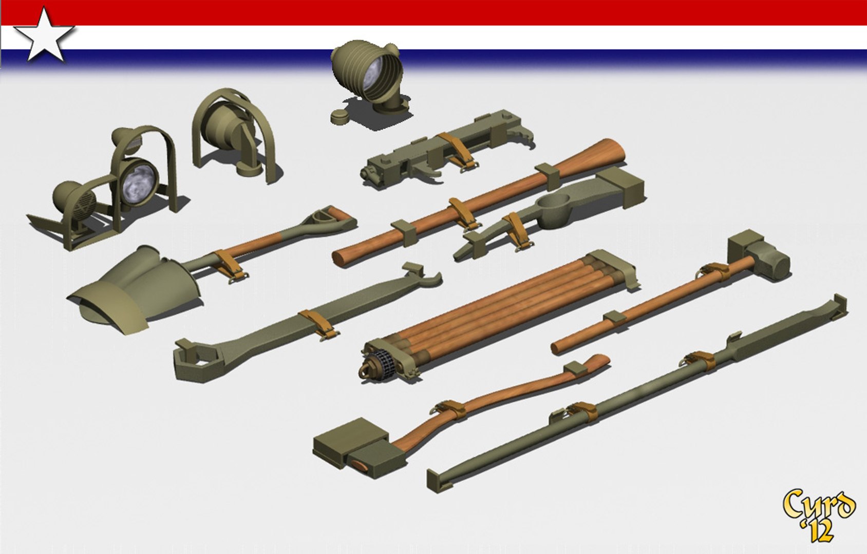 Tool Set Tanks 3d Model