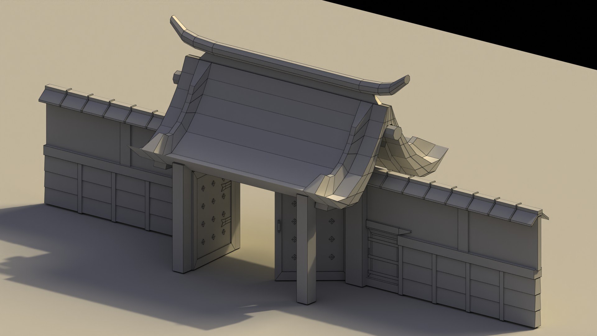 Low Poly Japanese Gate Model - TurboSquid 2101130