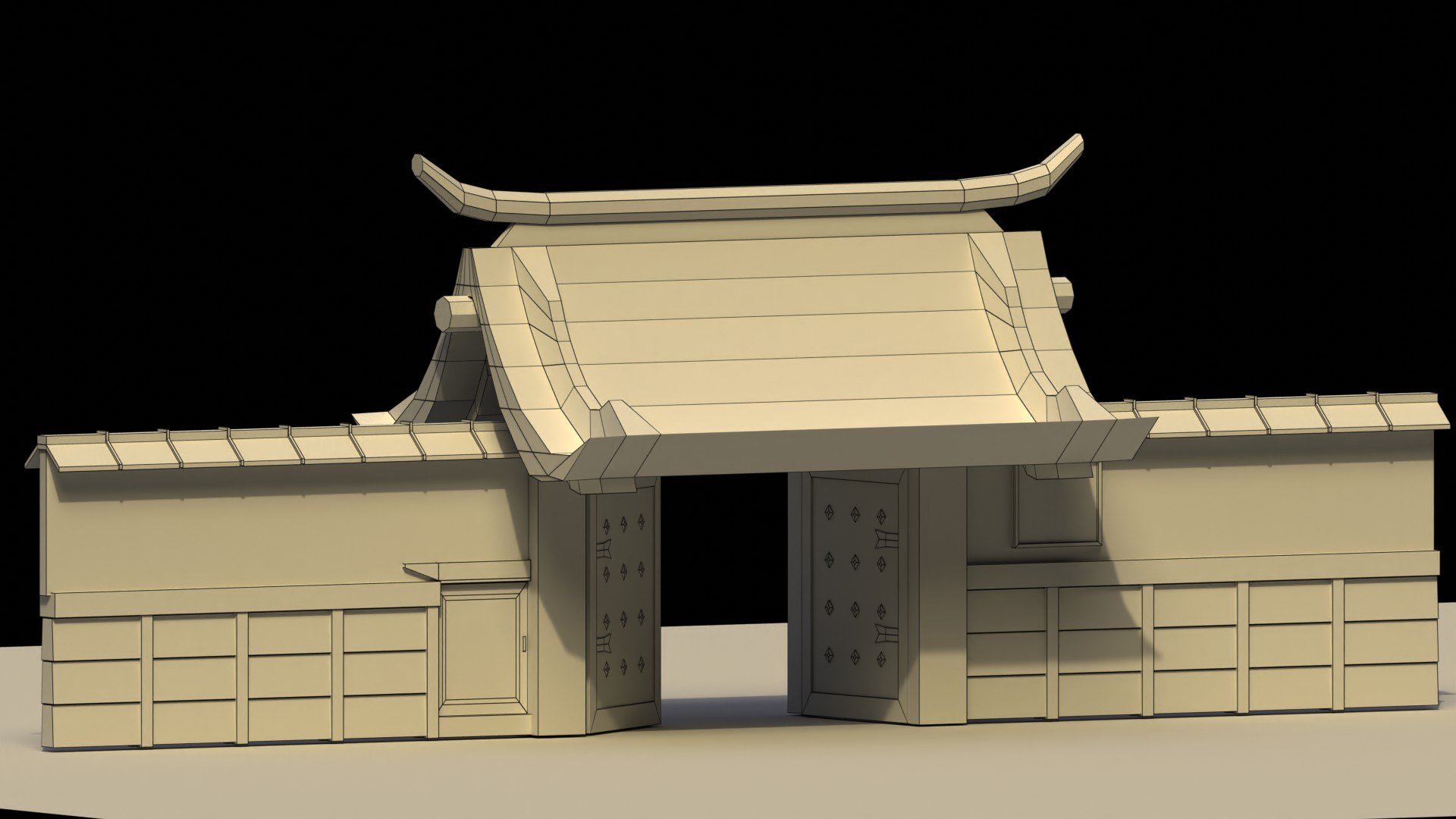 Low Poly Japanese Gate Model - TurboSquid 2101130
