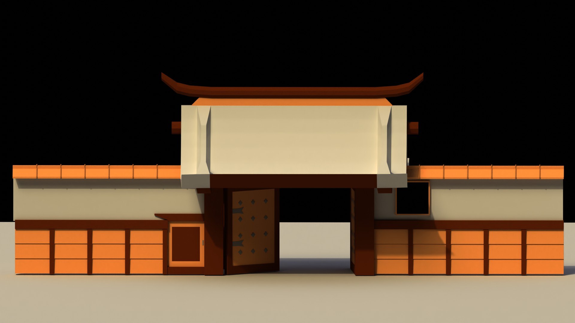 Low Poly Japanese Gate Model - TurboSquid 2101130