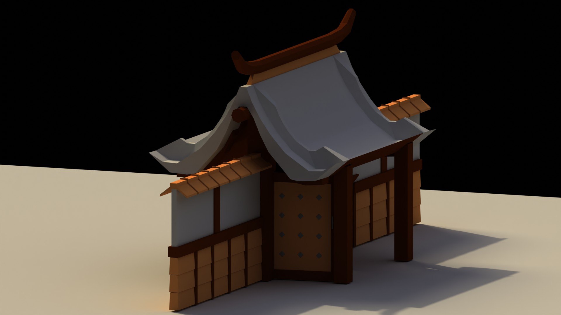 Low Poly Japanese Gate Model - TurboSquid 2101130