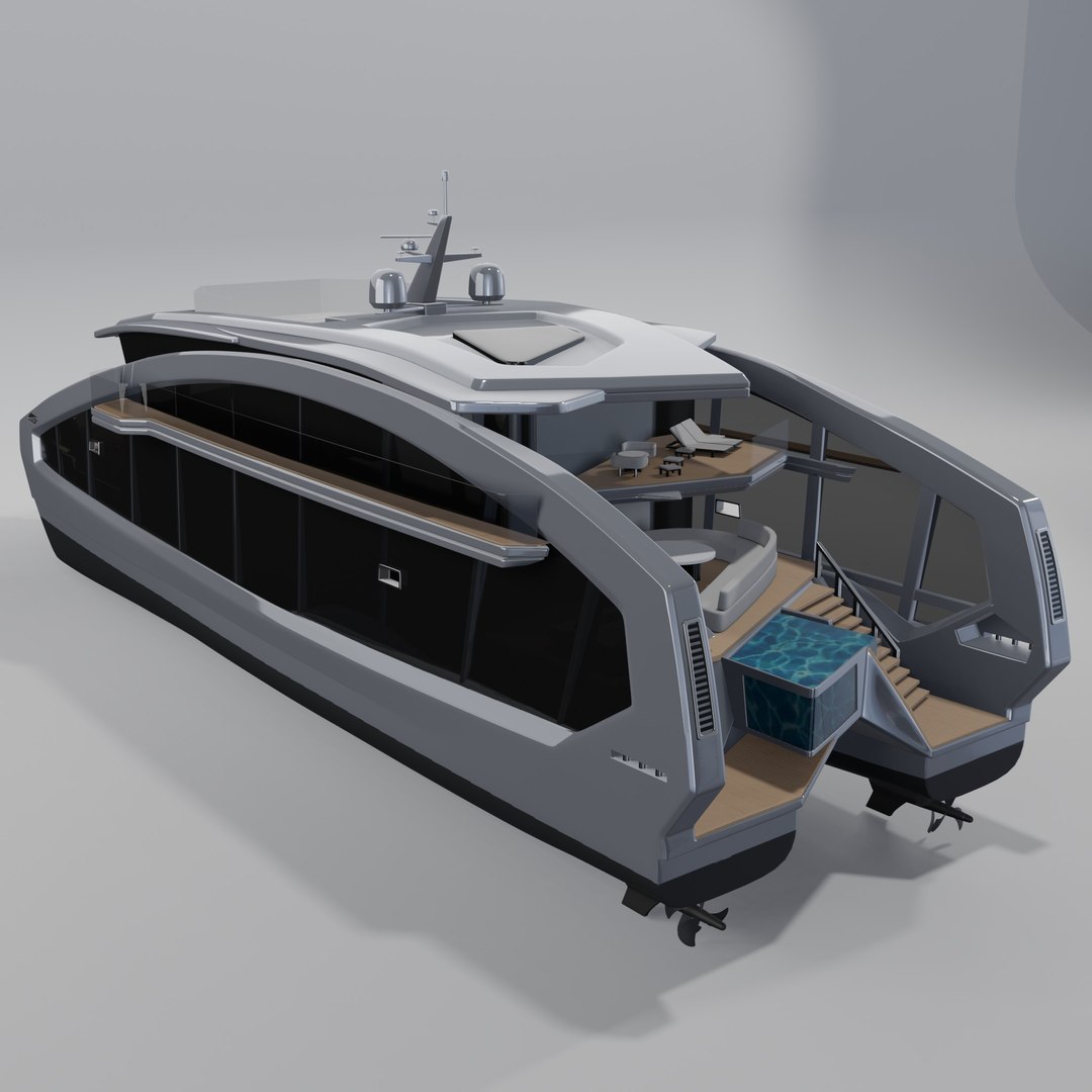 TECNOMAR CATAMARAN Luxury Power Cat 3D Model - TurboSquid 2259678