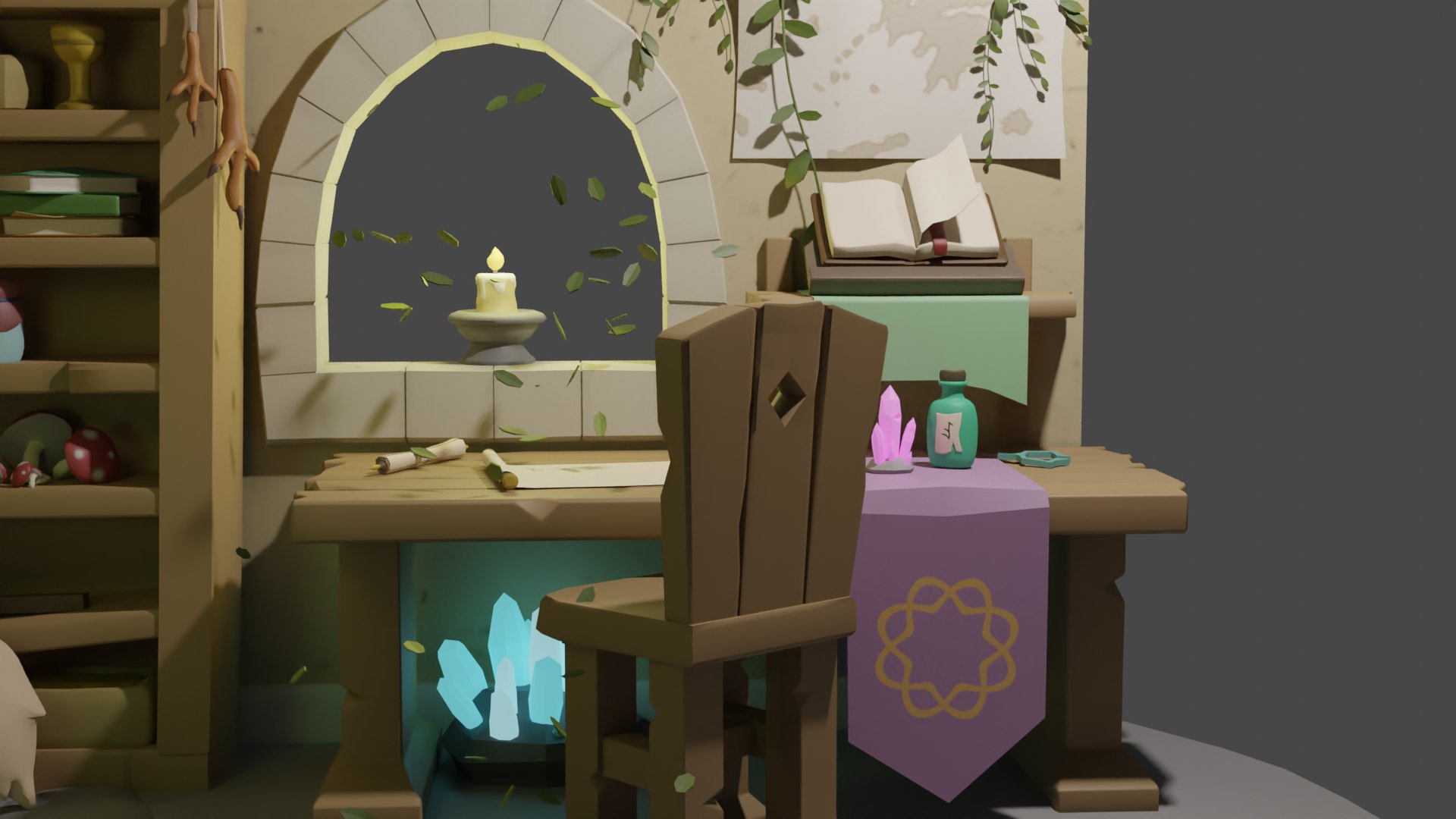 3D Witch Room Low Poly - TurboSquid 1843314