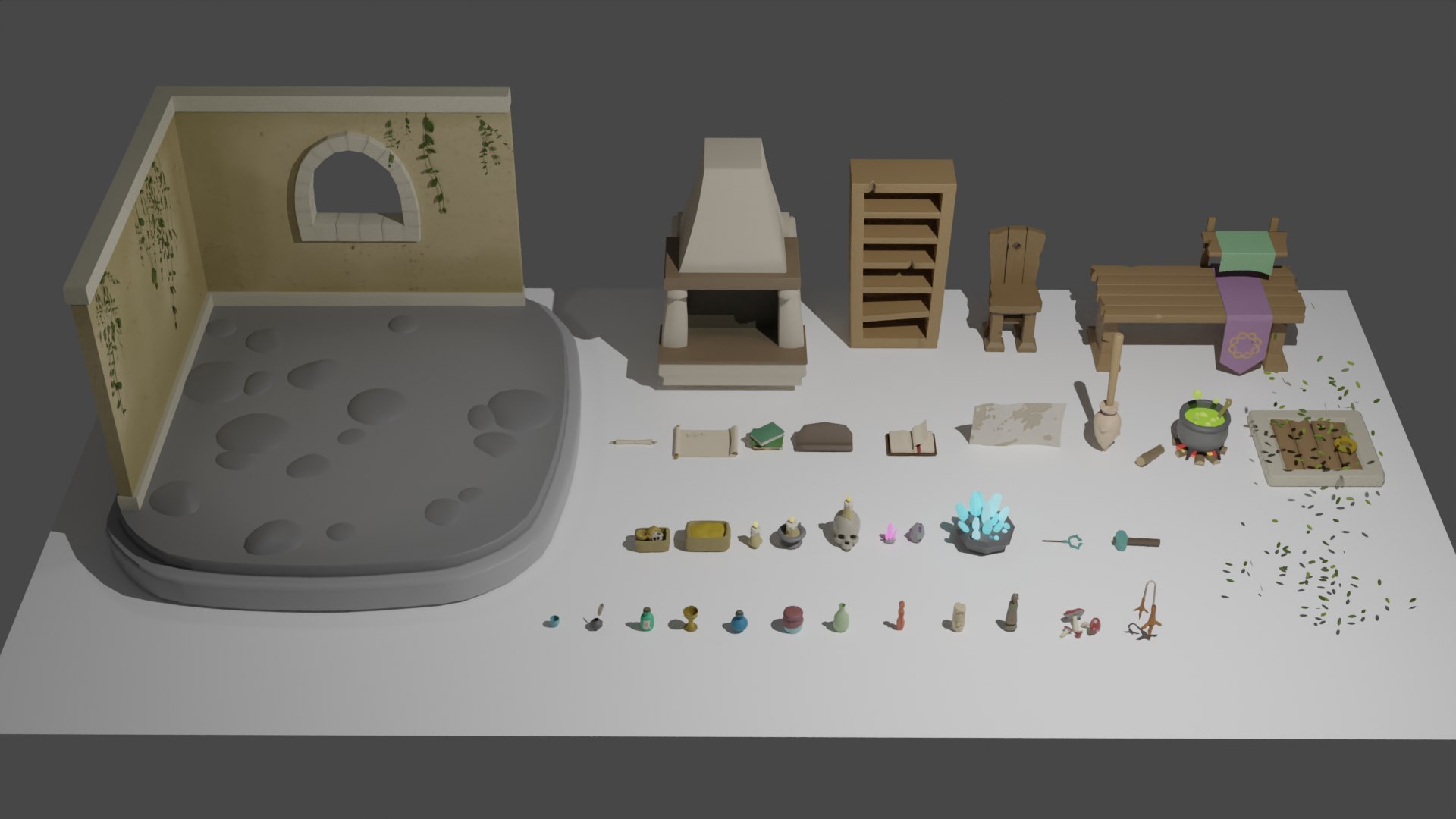 3D Witch Room Low Poly - TurboSquid 1843314