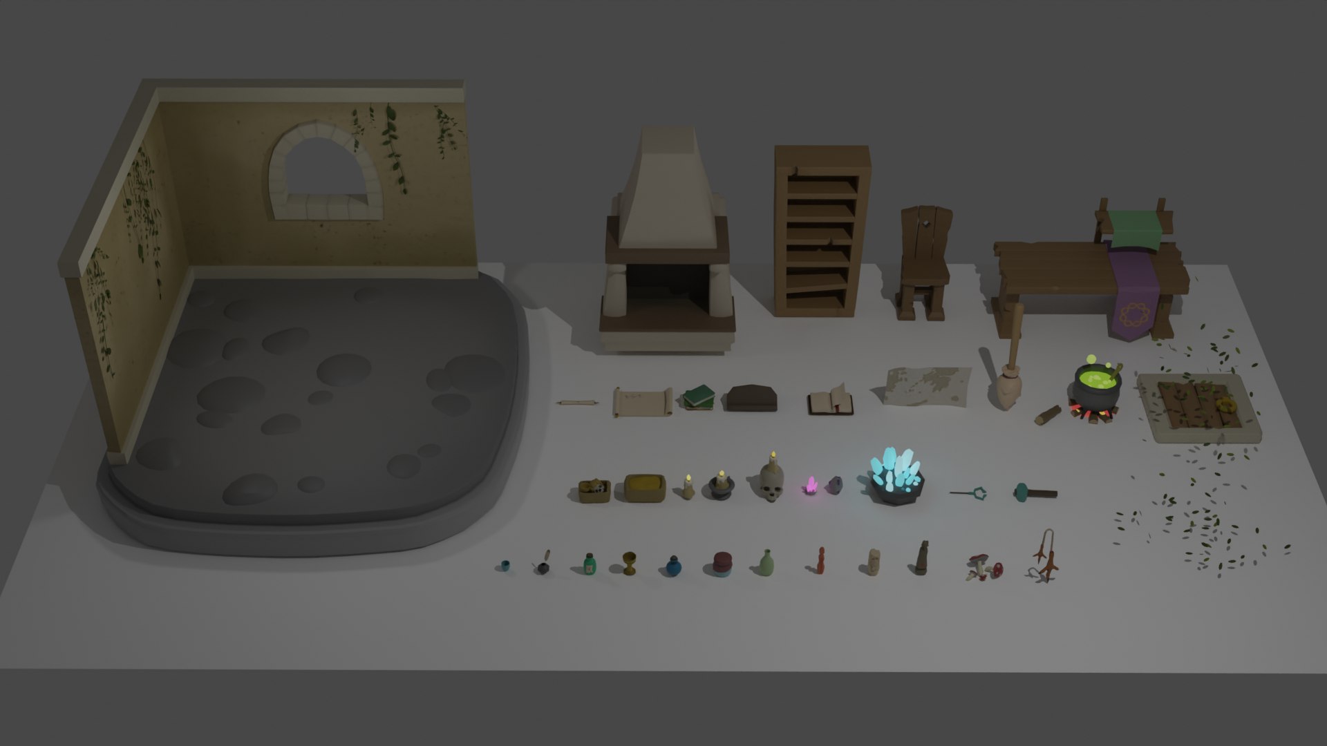 3D Witch Room Low Poly - TurboSquid 1843314