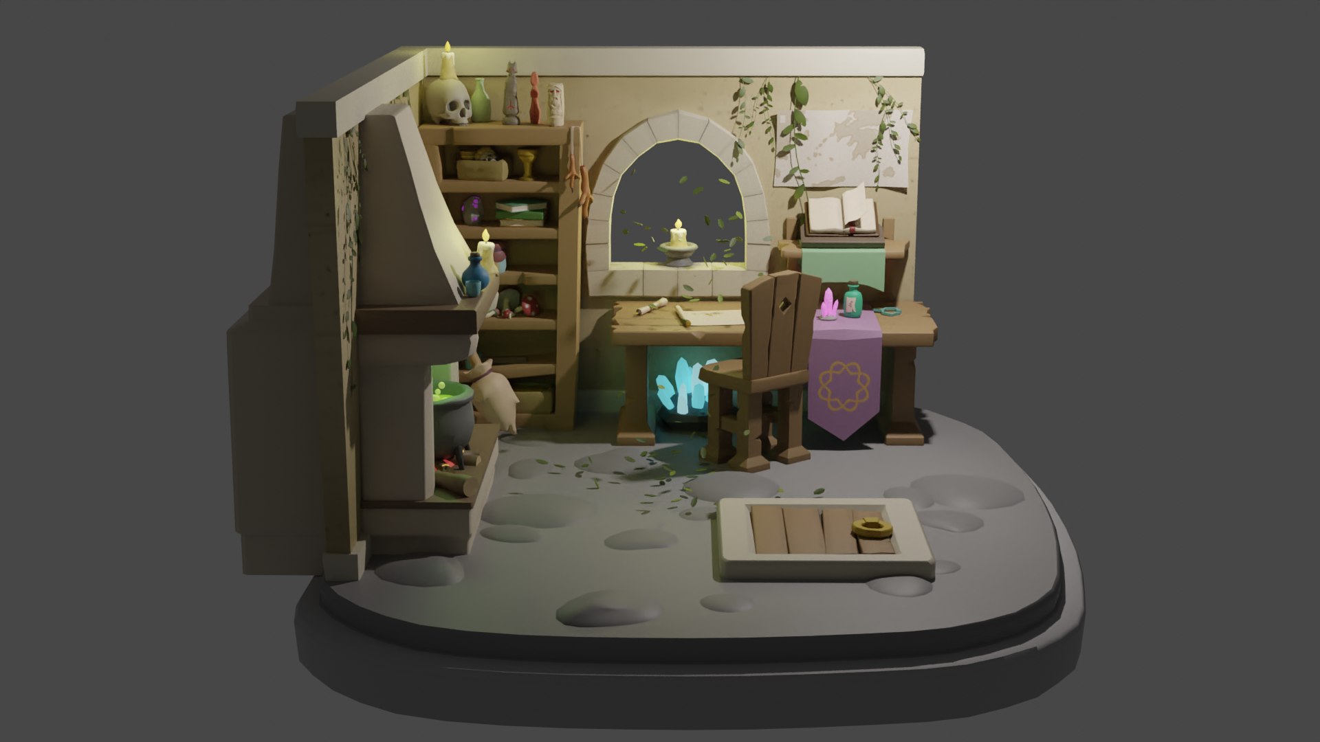 3D Witch Room Low Poly - TurboSquid 1843314