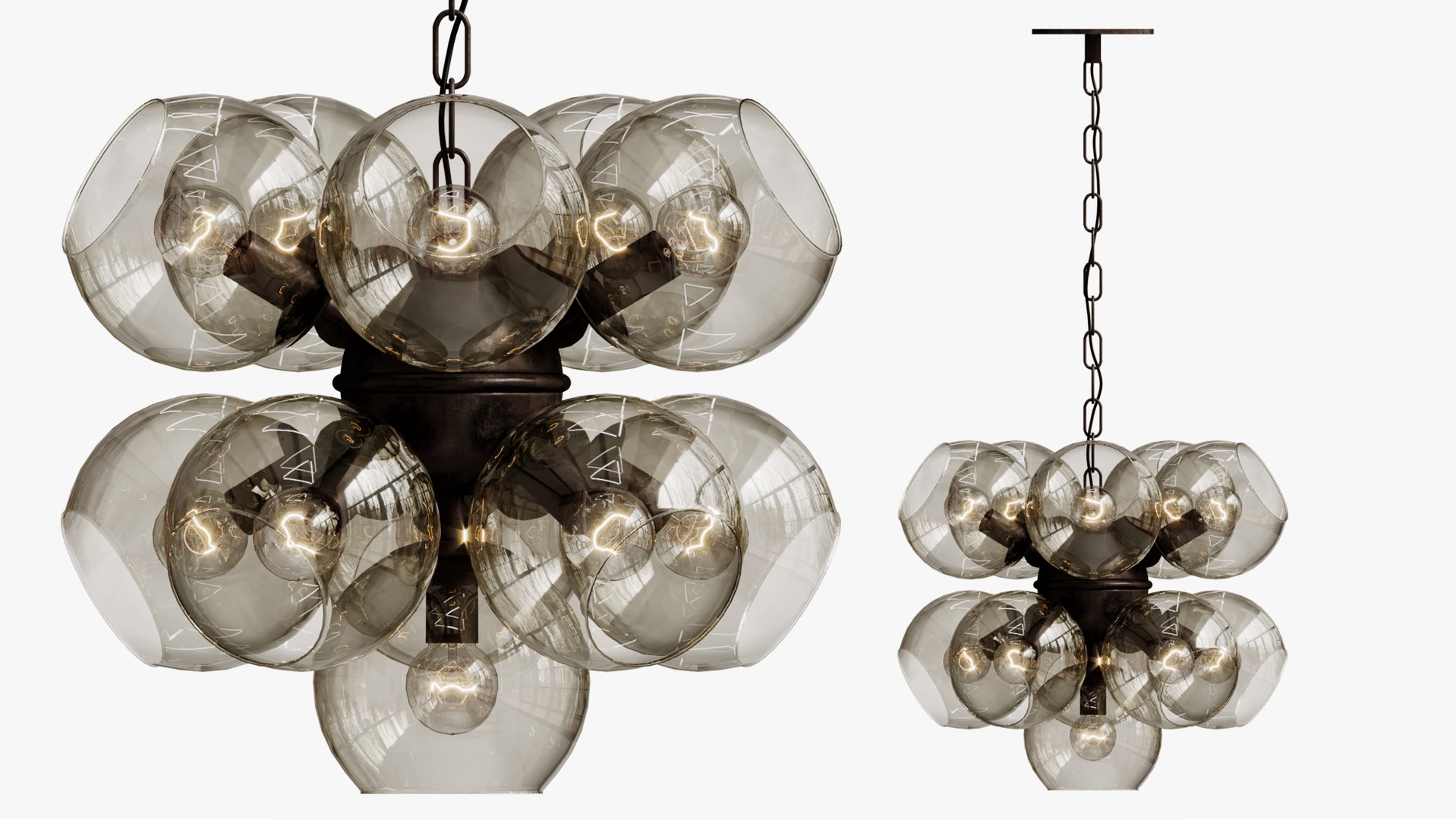 3D Chandelier Sphere Cumulus Glass Model - TurboSquid 1969355