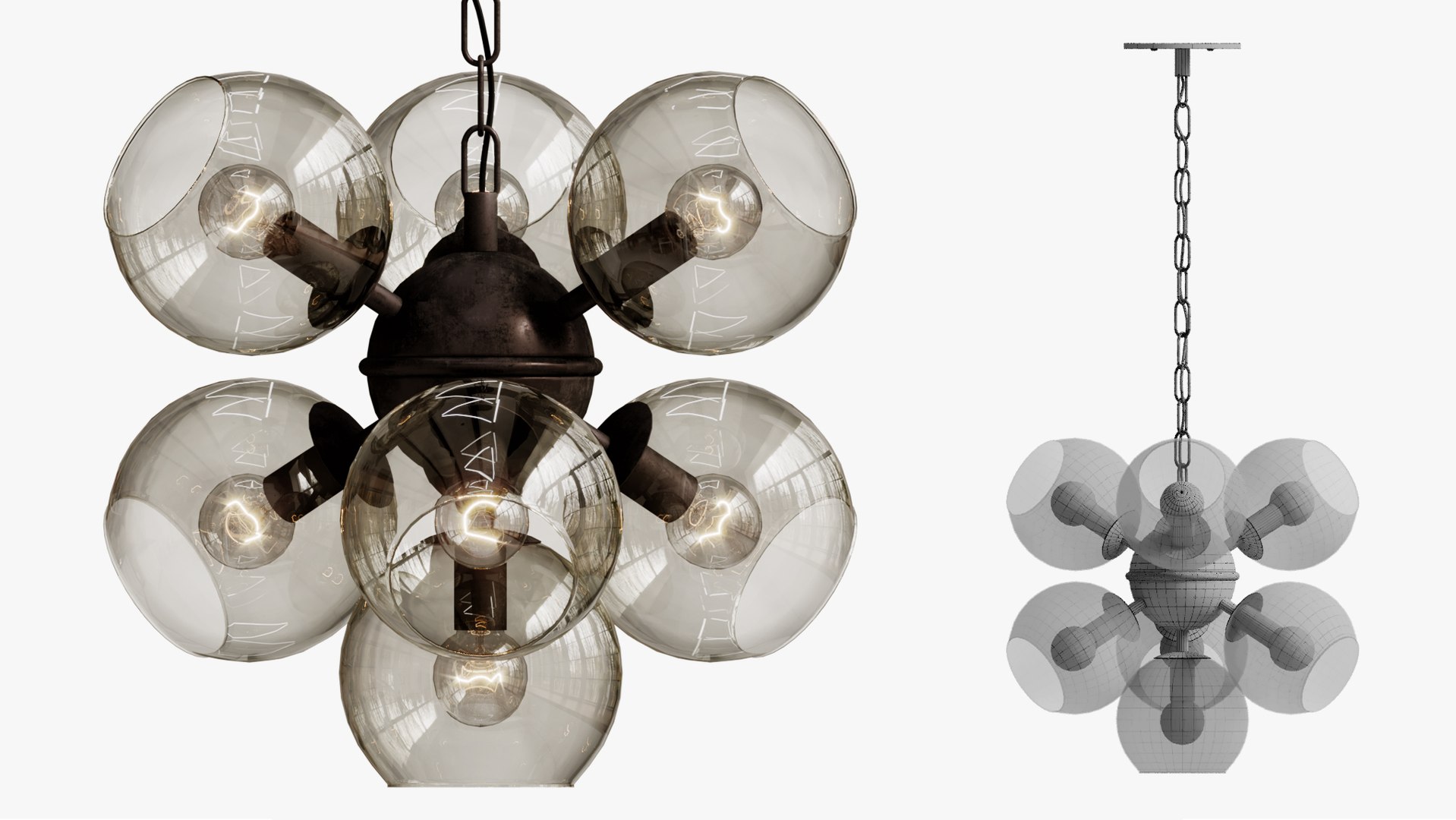 3D Chandelier Sphere Cumulus Glass Model - TurboSquid 1969355