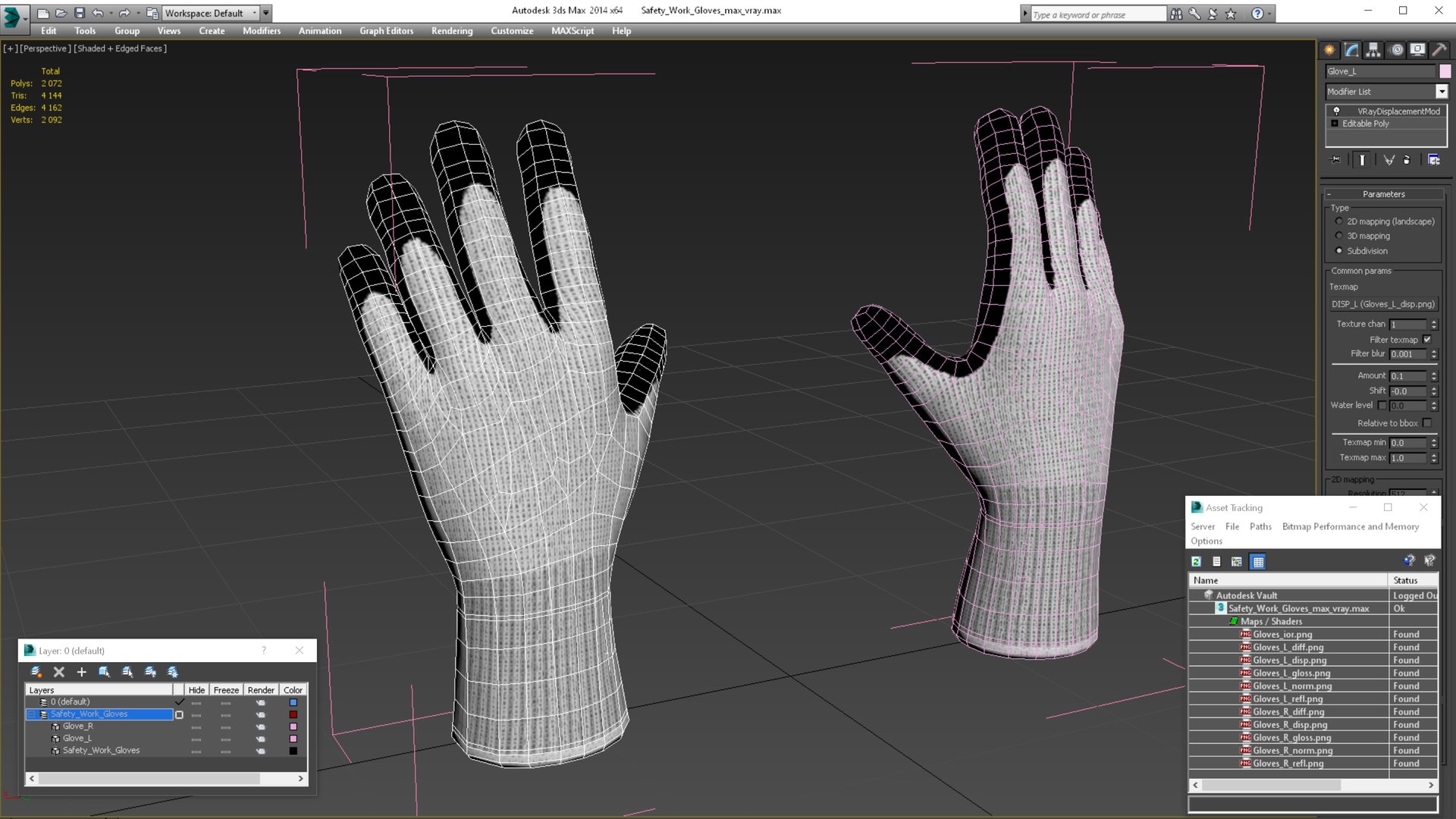 3D Safety Work Gloves model - TurboSquid 1813853
