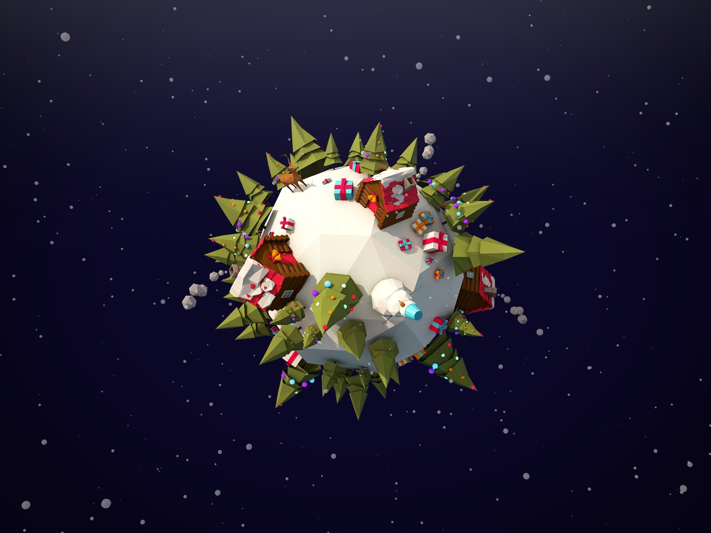 3D Asset Cartoon Christmas Planet - TurboSquid 1194505