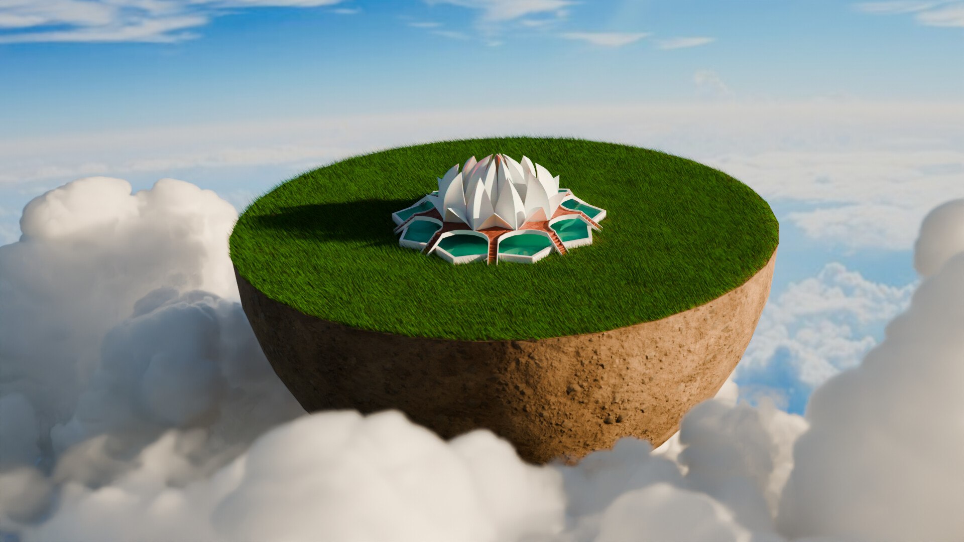 Lotus Temple 3D Model Stylized Mid Poly Architecture Landmark Multi ...