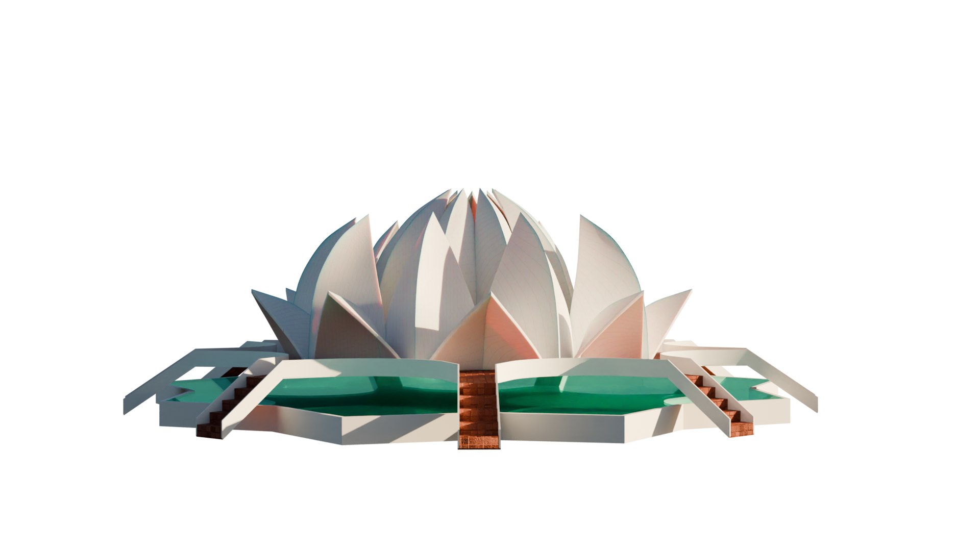 Lotus Temple 3D Model Stylized Mid Poly Architecture Landmark Multi ...