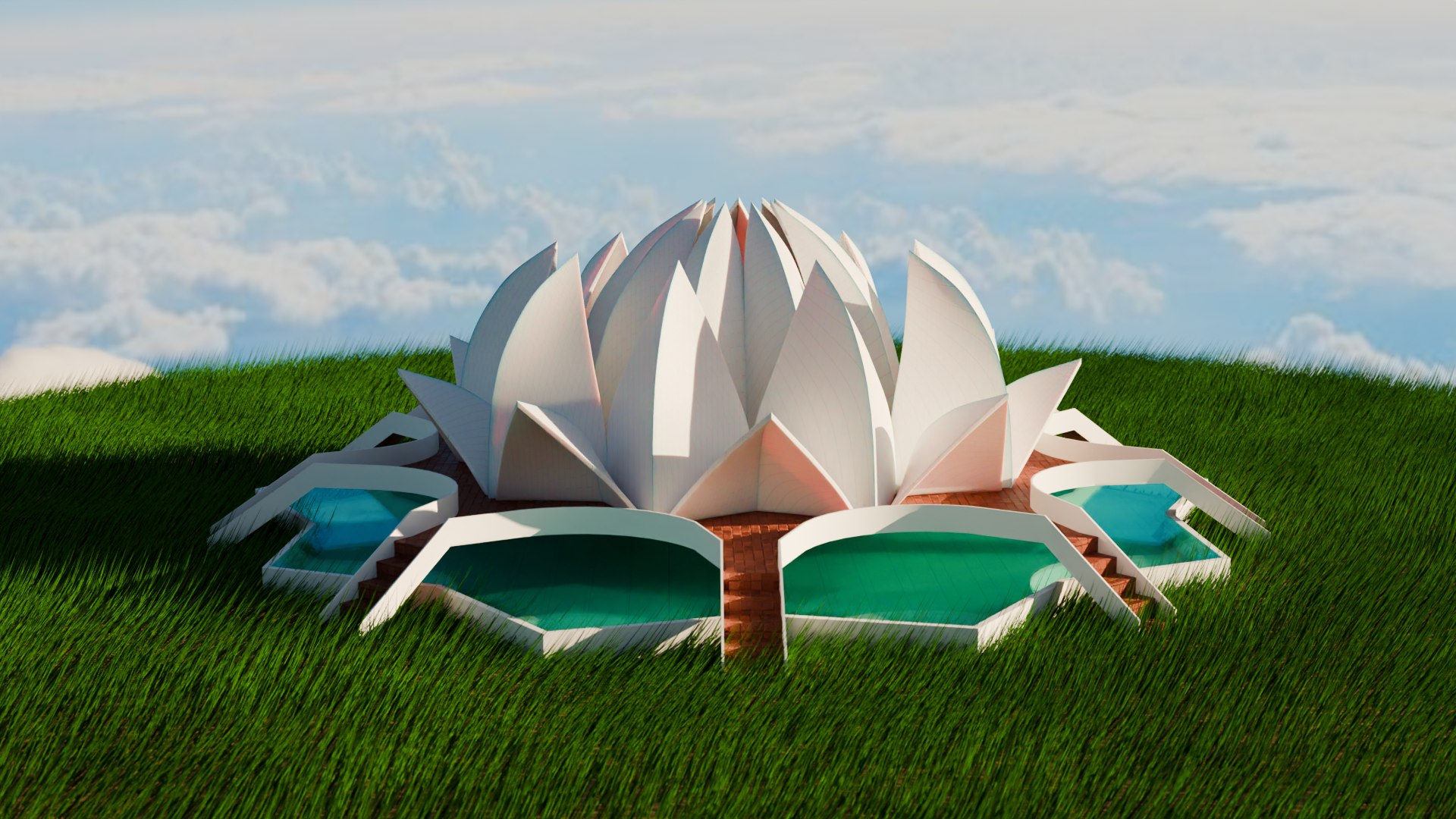 Lotus Temple 3D Model Stylized Mid Poly Architecture Landmark Multi ...