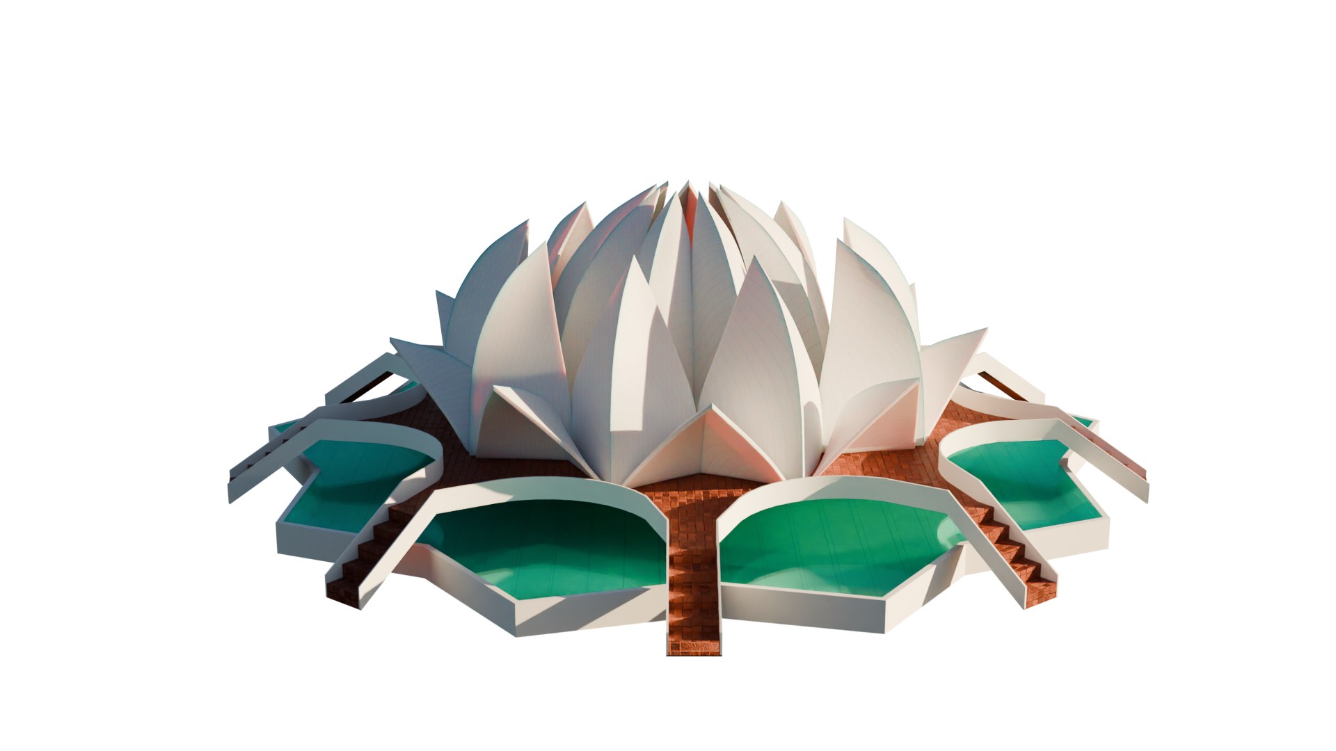 Lotus Temple 3D Model Stylized Mid Poly Architecture Landmark Multi ...