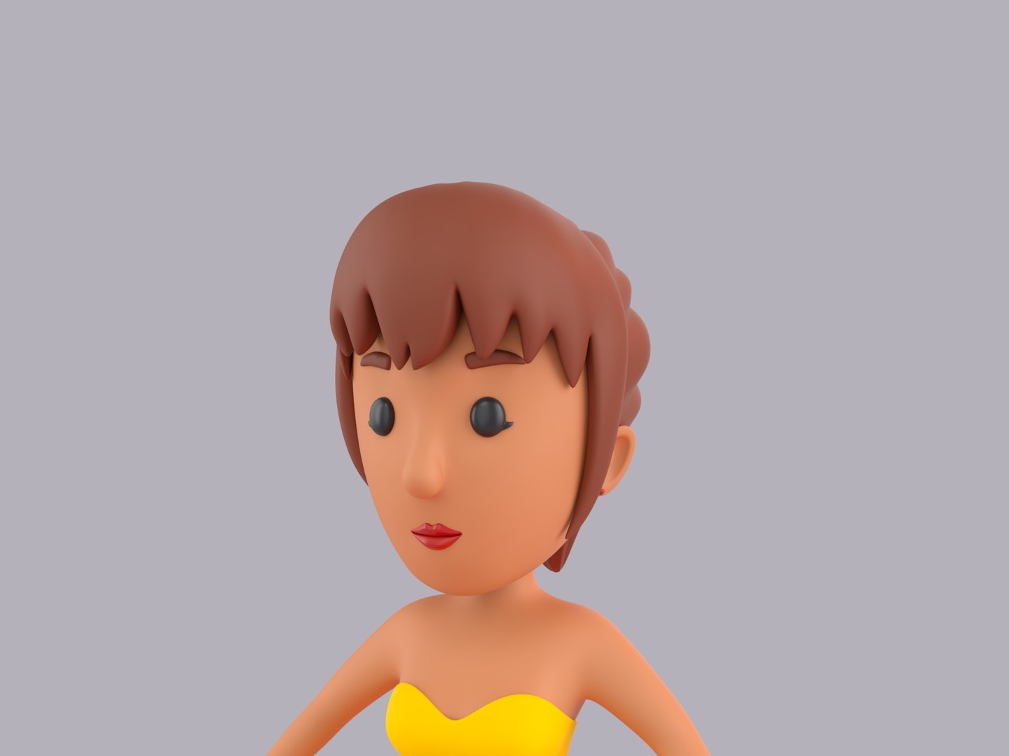 Cartoon Female Character Rigged 091 3D Model - TurboSquid 2383446