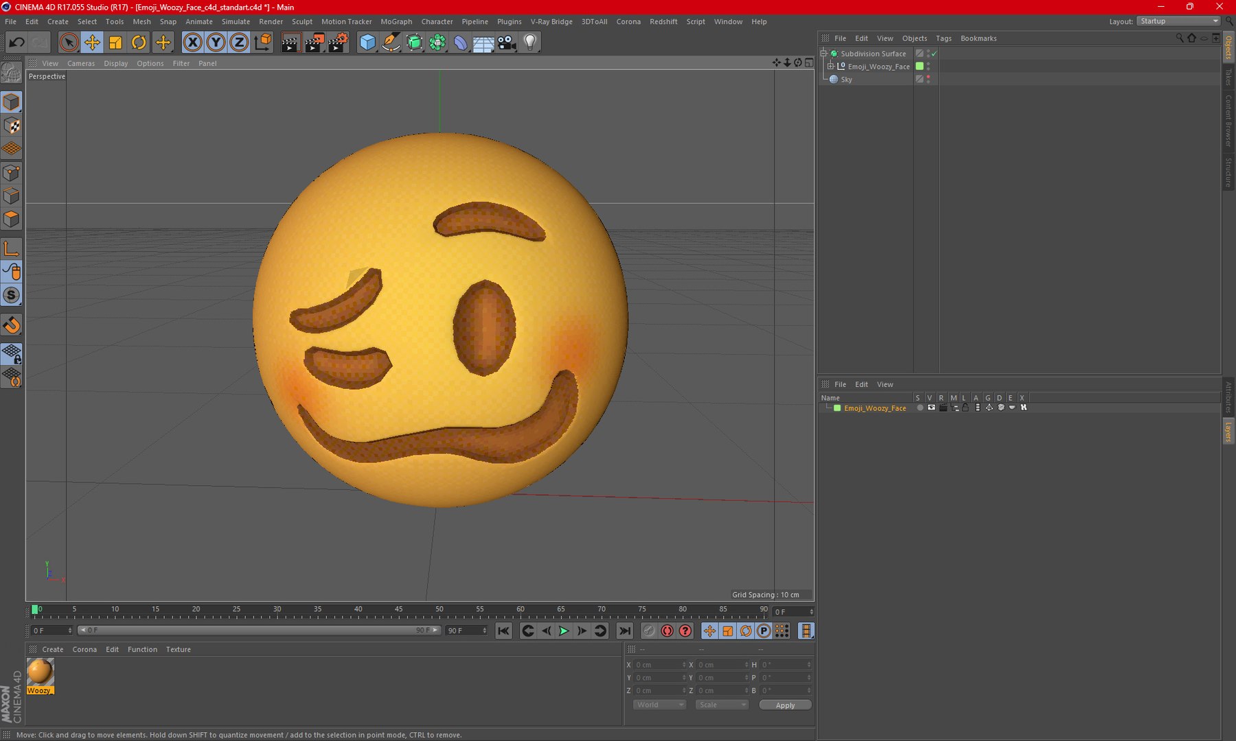 3D Emoji Woozy Face Model - TurboSquid 2239299