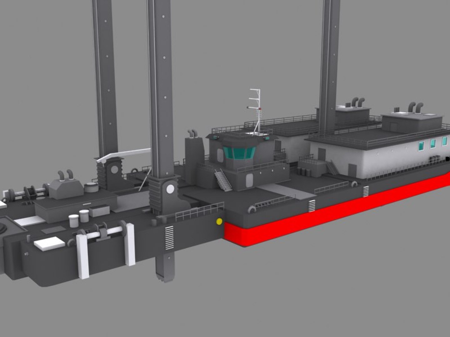 European Barge - Dredger 3d 3ds
