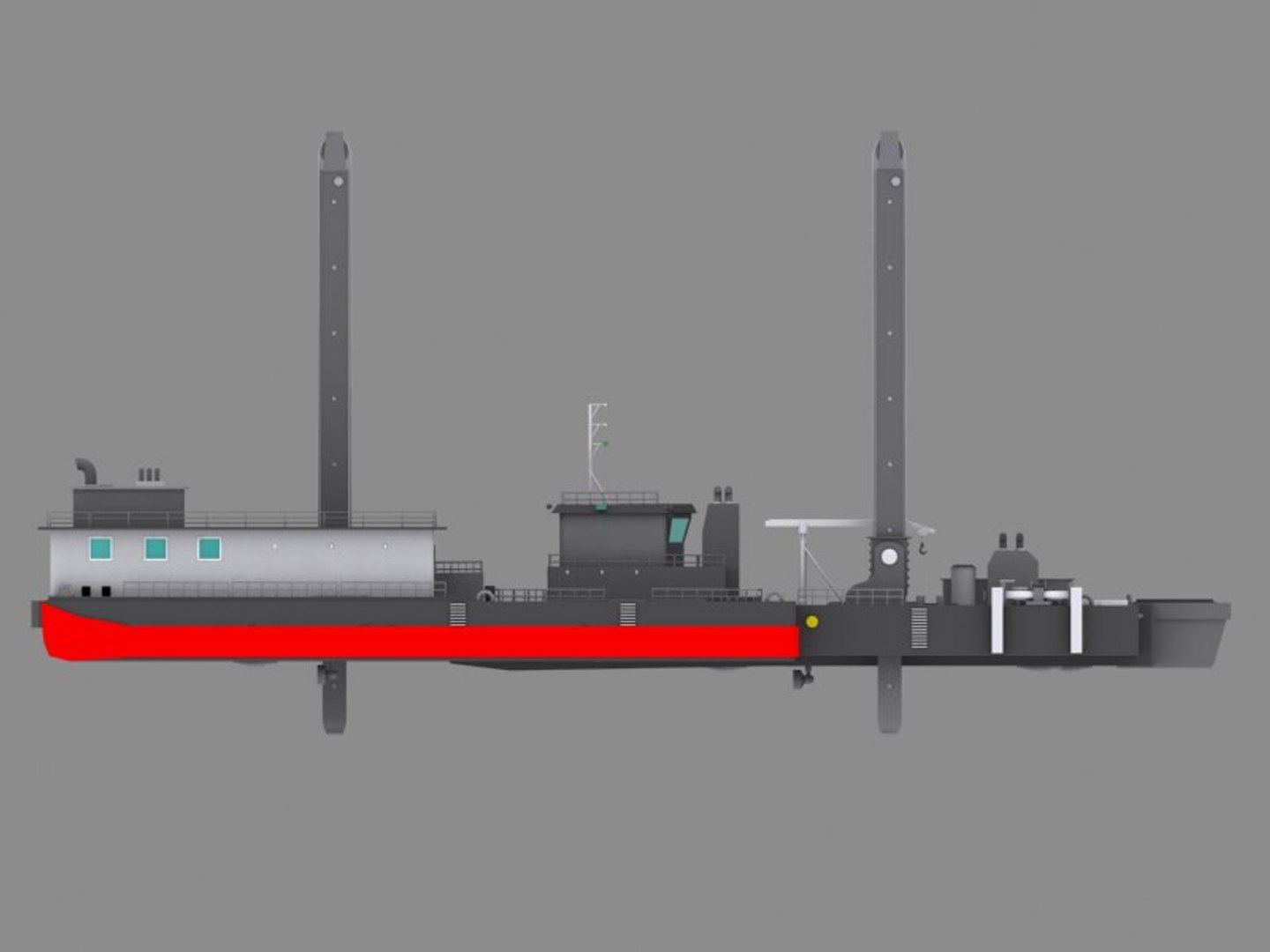 European Barge - Dredger 3d 3ds