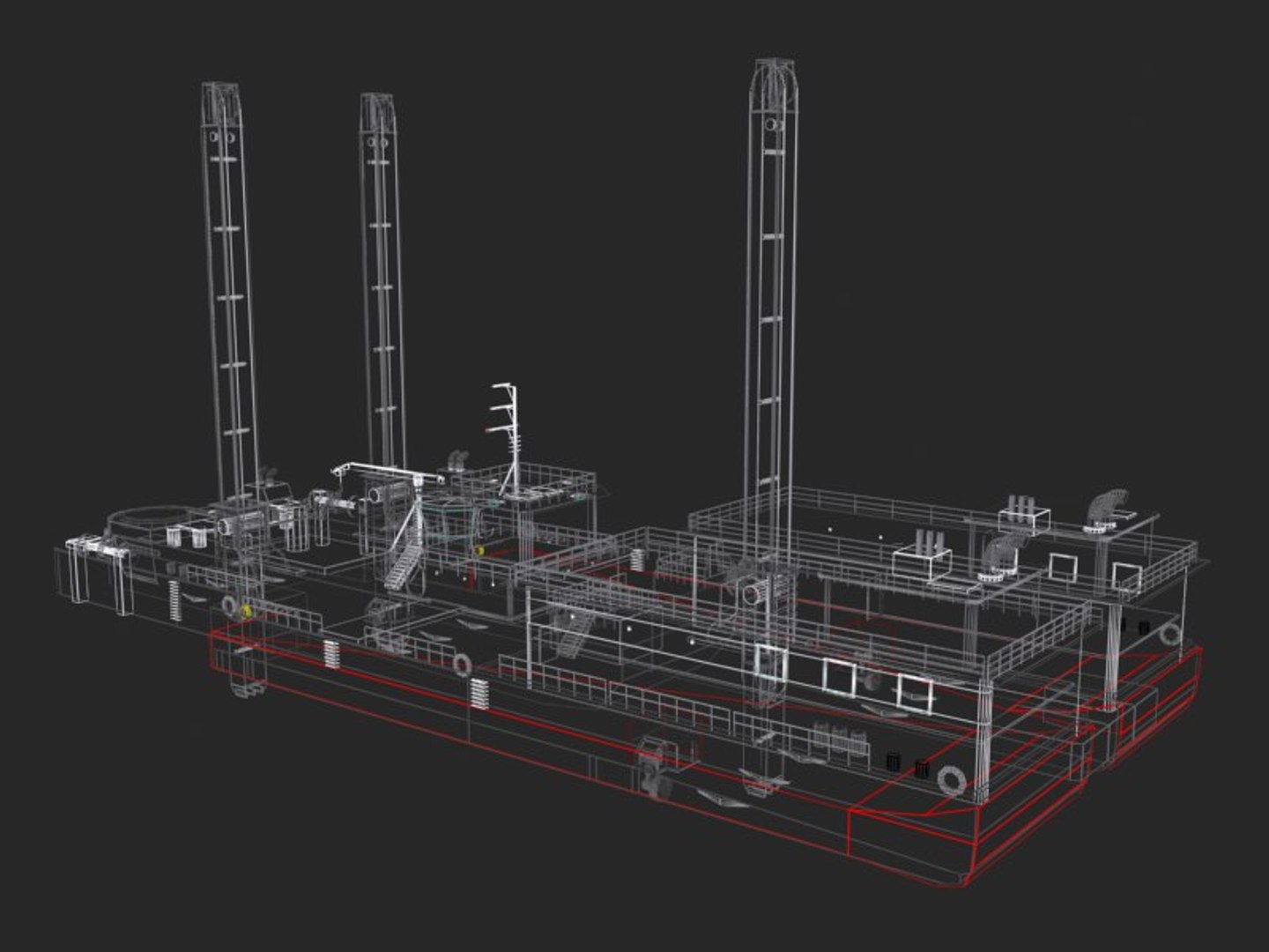 European Barge - Dredger 3d 3ds