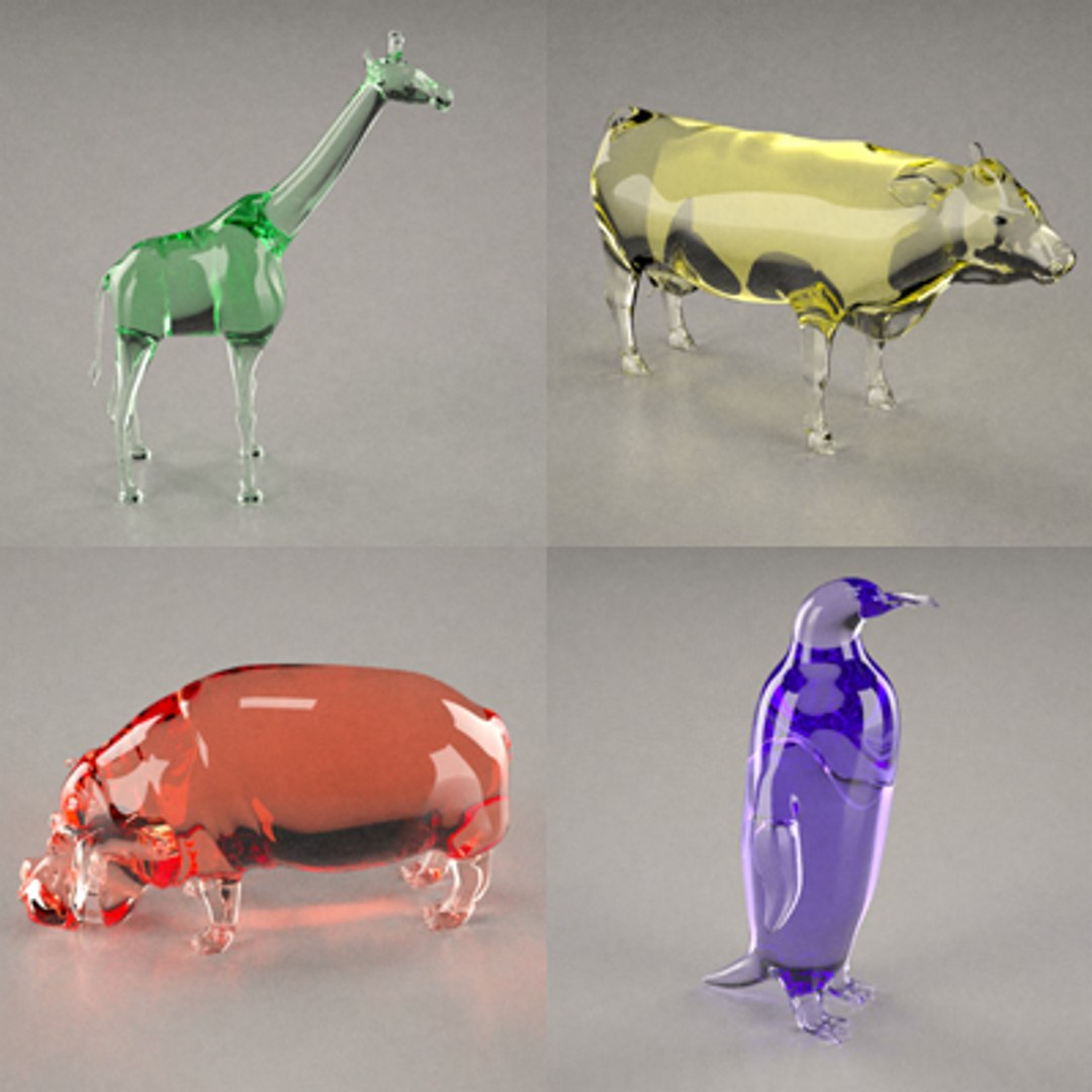 3d 3ds glass statuettes
