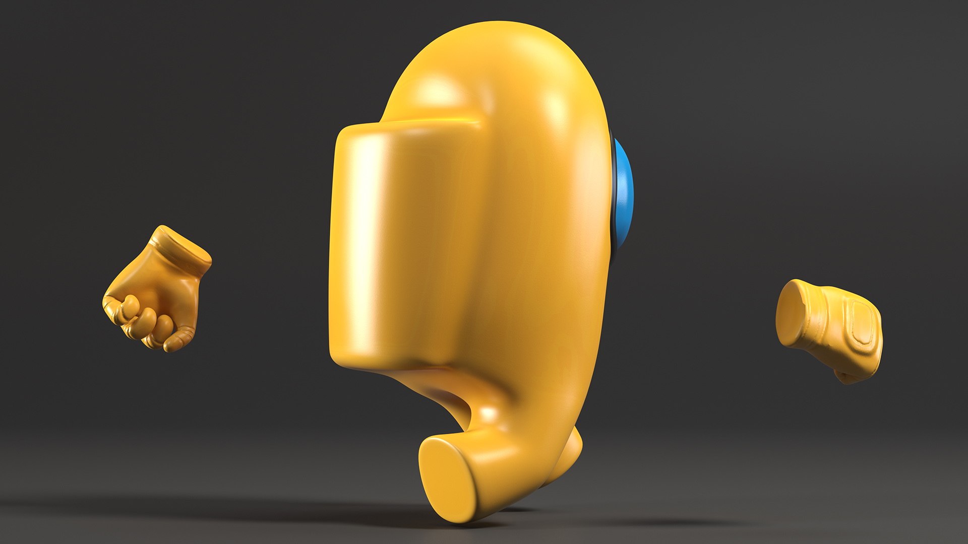 3D Running Among Us Character Yellow model - TurboSquid 2003923