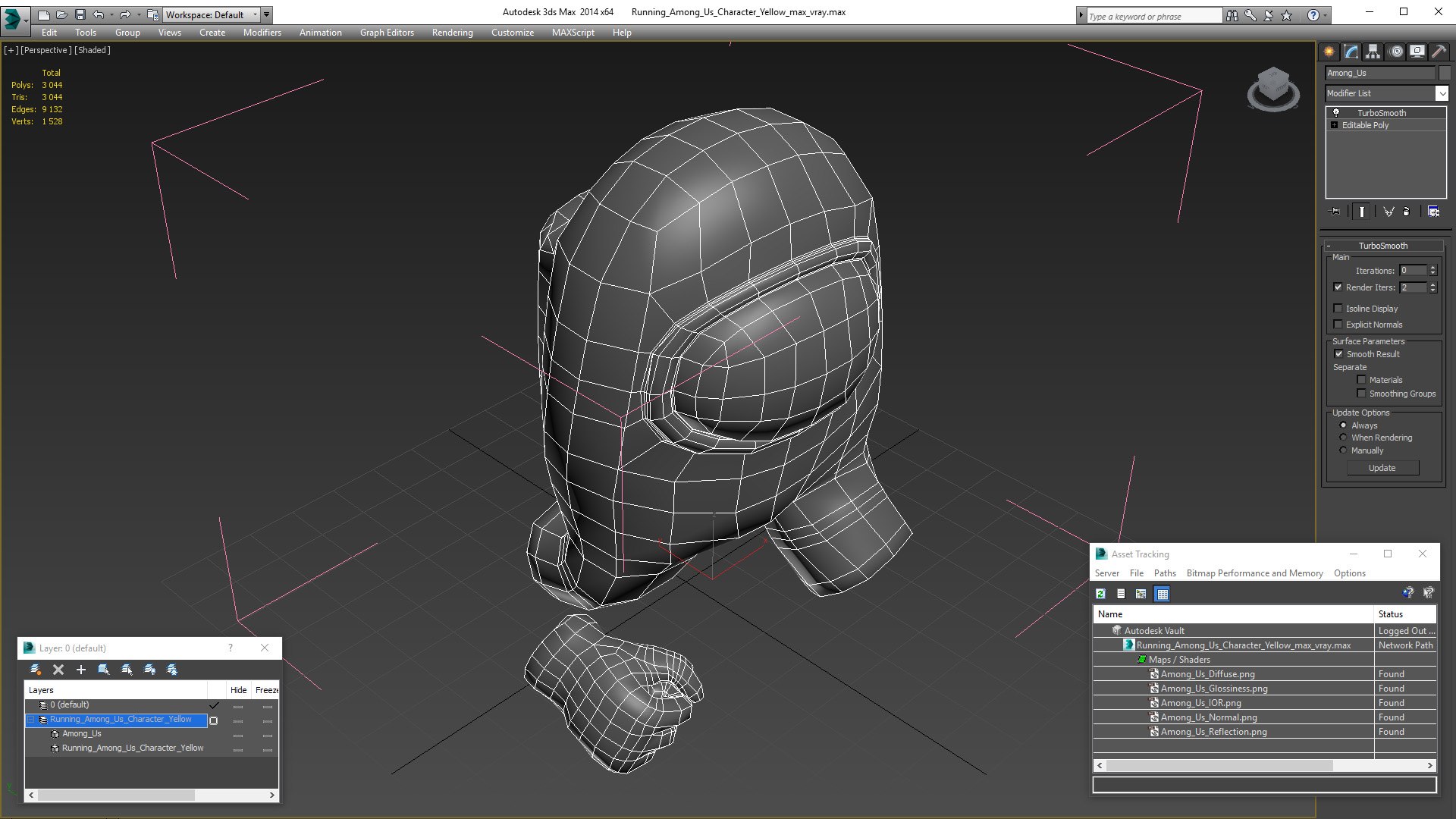 3D Running Among Us Character Yellow model - TurboSquid 2003923