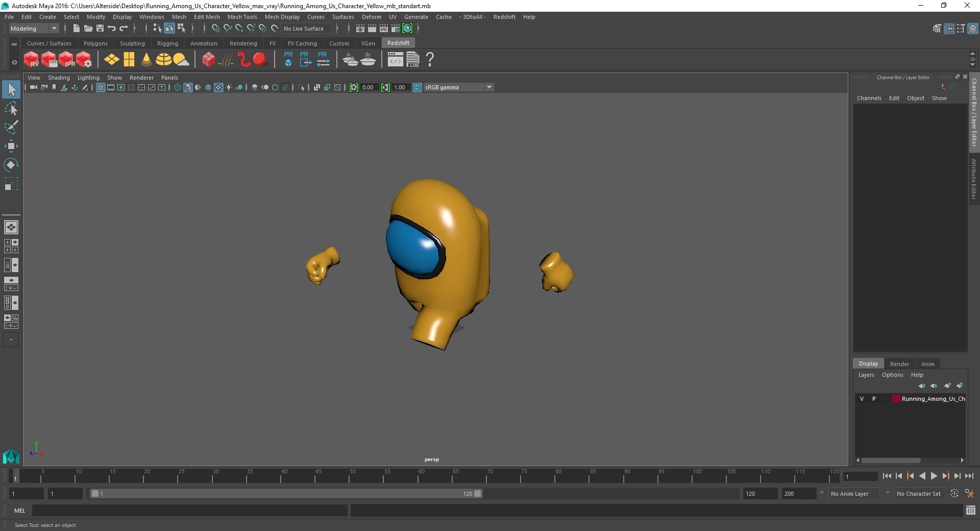 3D Running Among Us Character Yellow model - TurboSquid 2003923