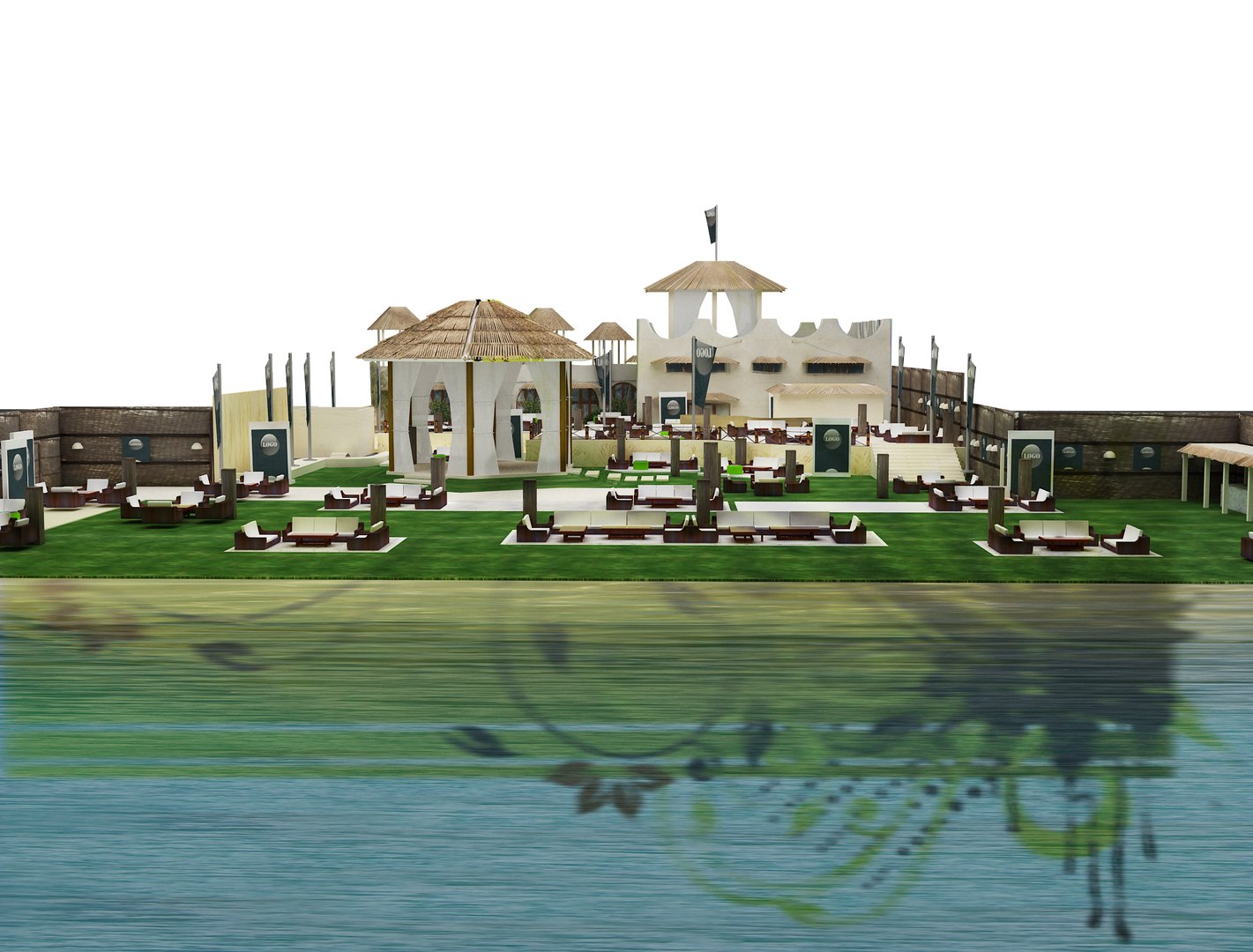 3D Exterior Design Beach Resort Layout A541 Model - TurboSquid 1846881