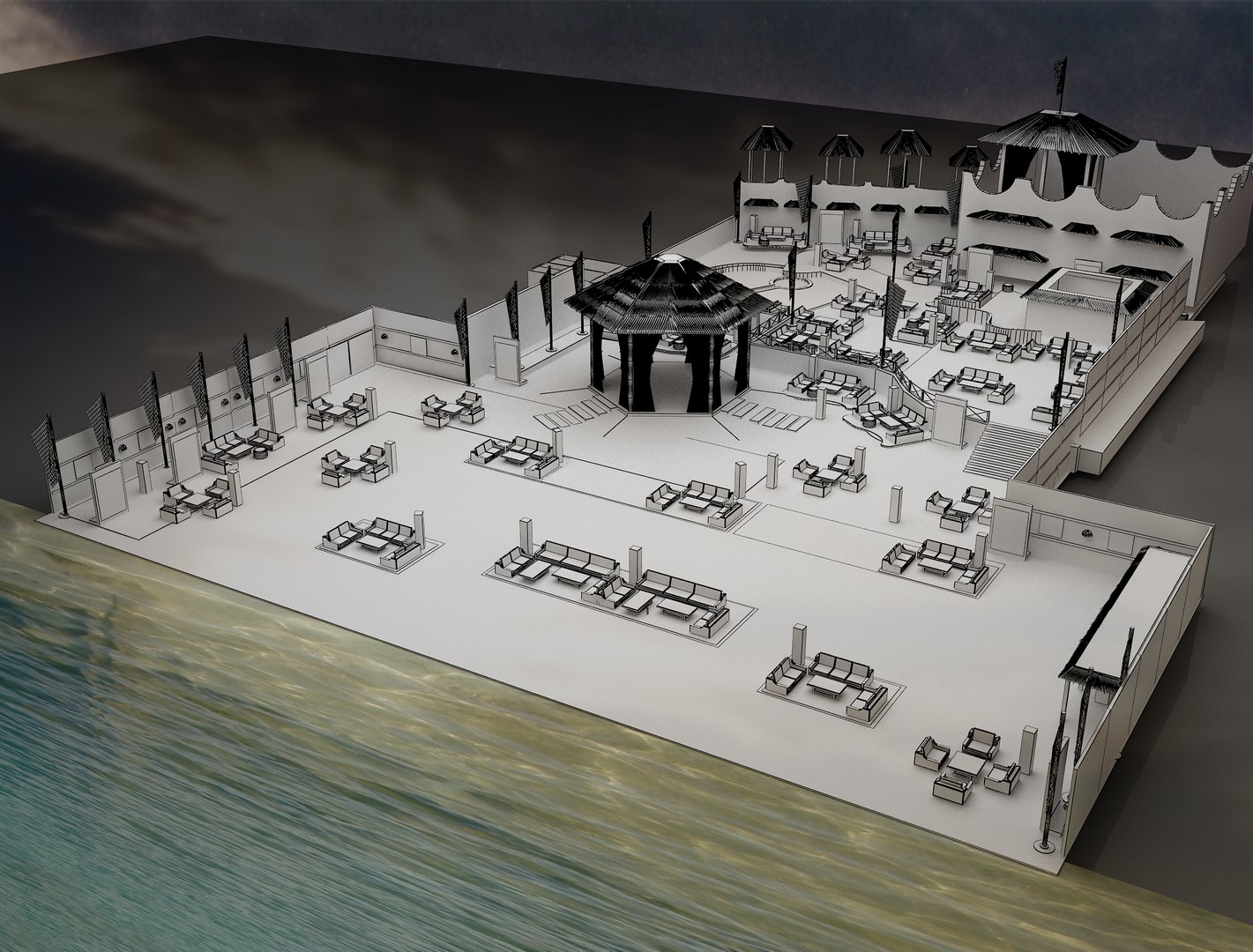 3D Exterior Design Beach Resort Layout A541 Model - TurboSquid 1846881