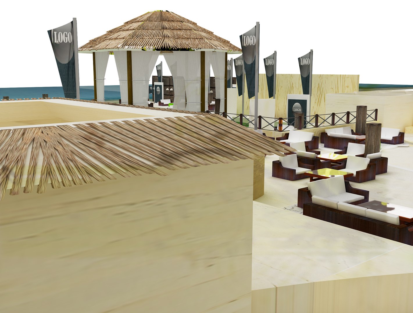 3D Exterior Design Beach Resort Layout a541 model - TurboSquid 1846881
