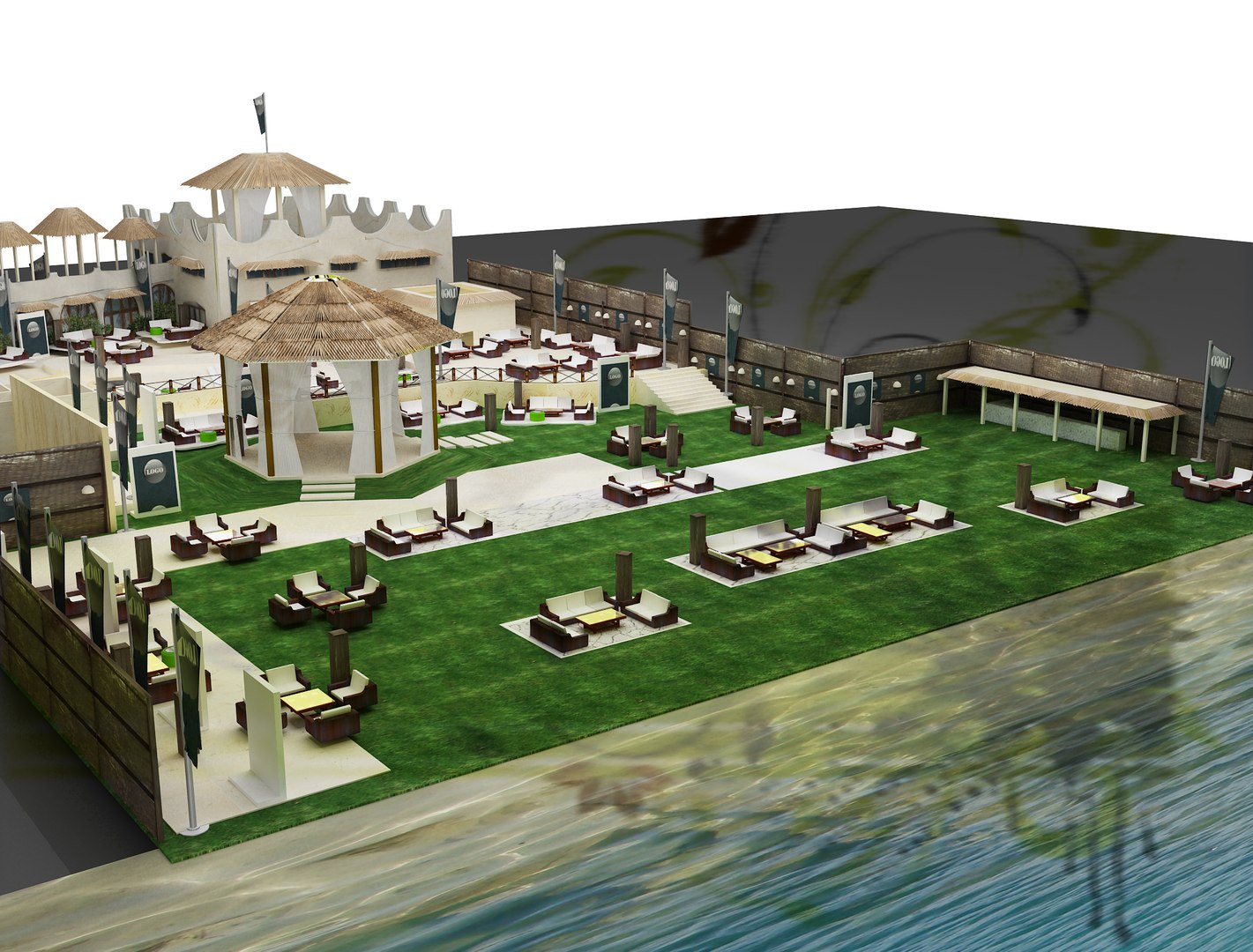 3D Exterior Design Beach Resort Layout A541 Model - TurboSquid 1846881