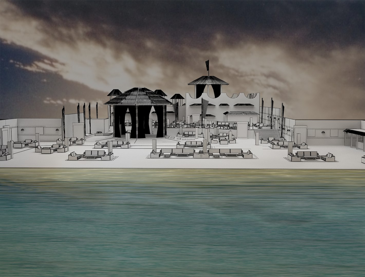 3D Exterior Design Beach Resort Layout A541 Model - TurboSquid 1846881