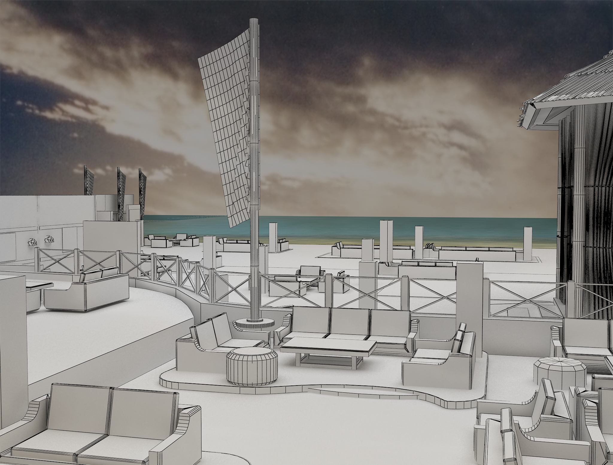 3D Exterior Design Beach Resort Layout a541 model - TurboSquid 1846881