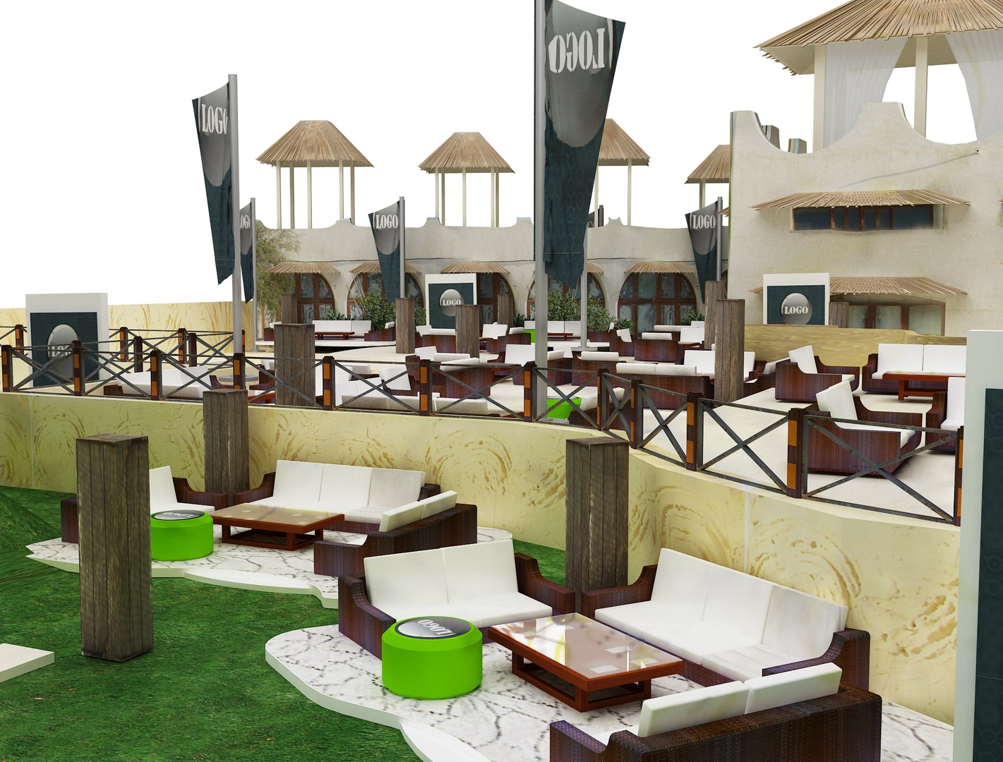 3D Exterior Design Beach Resort Layout A541 Model - TurboSquid 1846881