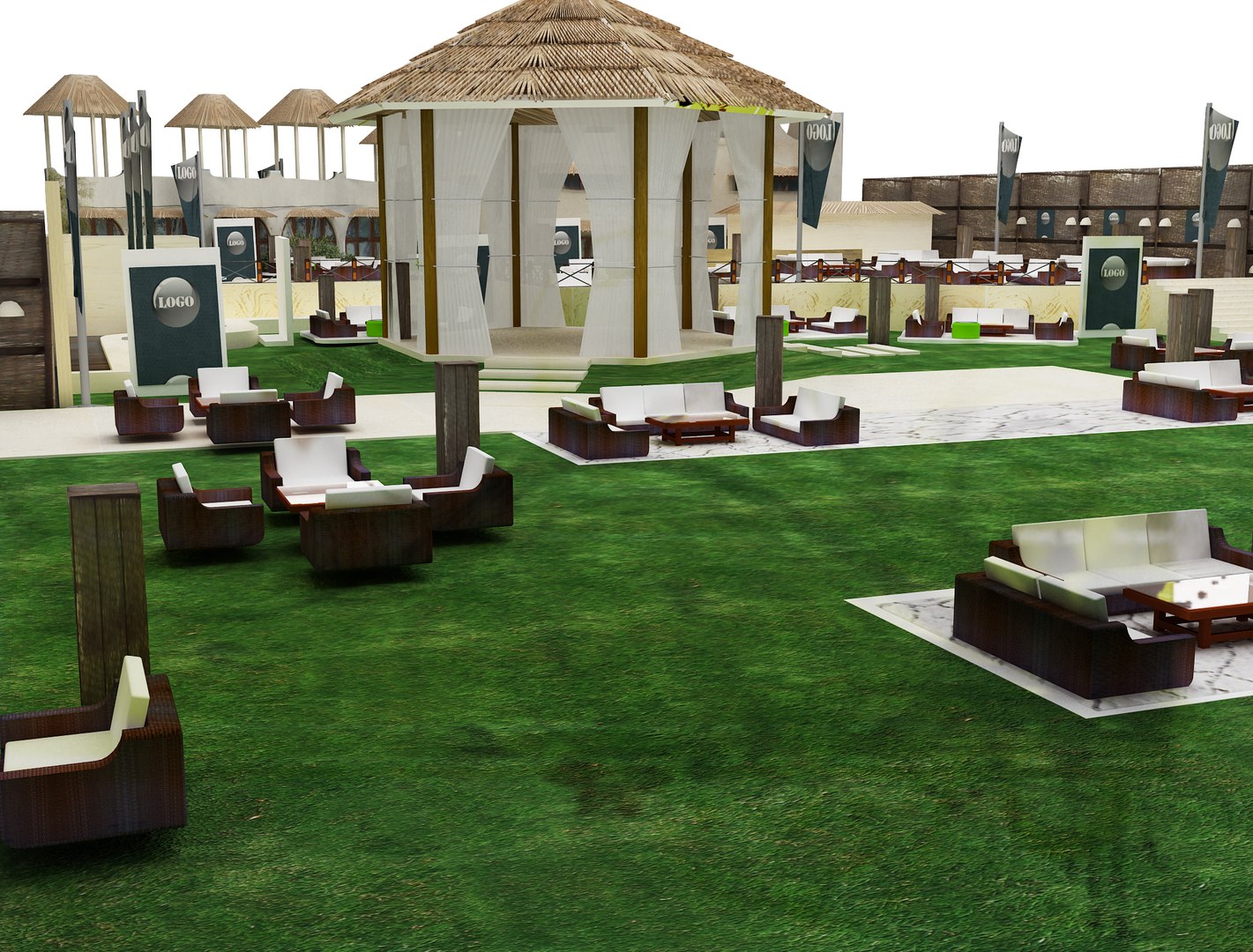 3D Exterior Design Beach Resort Layout A541 Model - TurboSquid 1846881