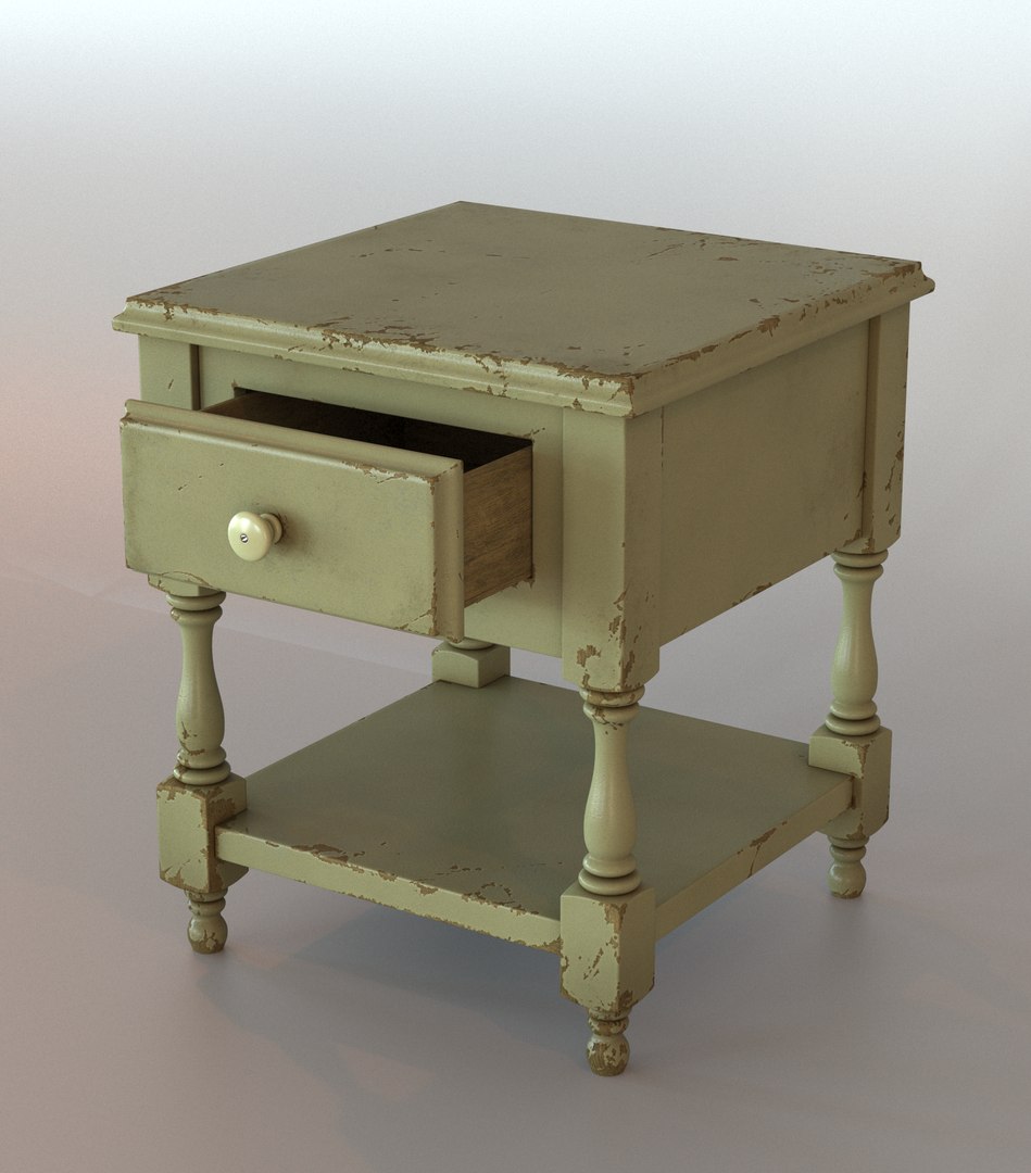 Old table wood model - TurboSquid 1703799
