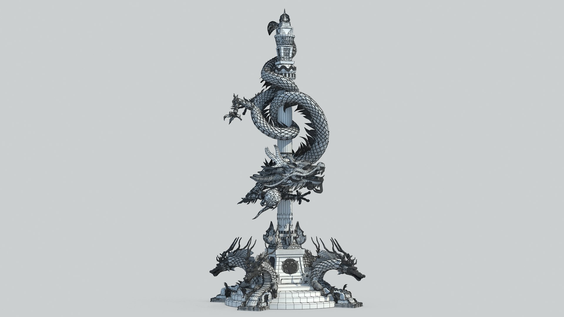 3D Chinese Dragon Pillar - TurboSquid 1484090