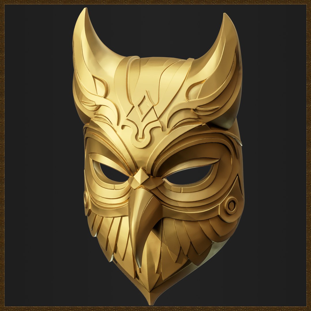 3D Ornate Owl Mask Helmet - TurboSquid 2430139