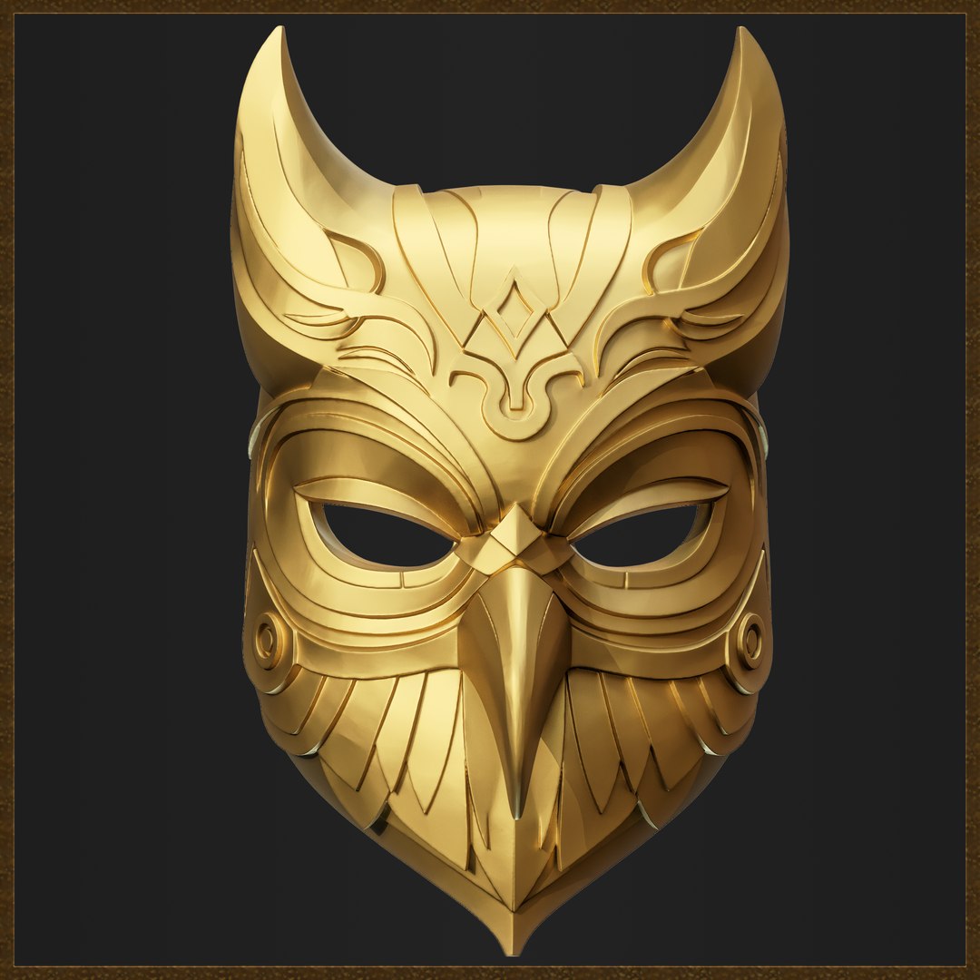 3D Ornate Owl Mask Helmet - TurboSquid 2430139
