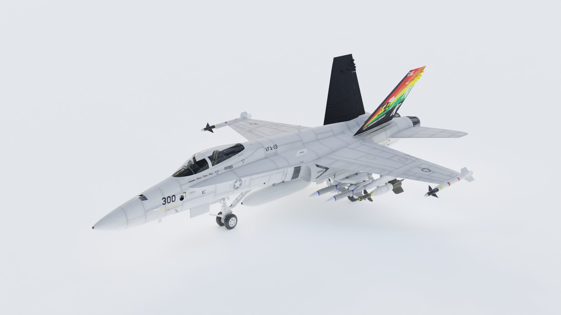 3d 8 Modern Military Aircraft Model