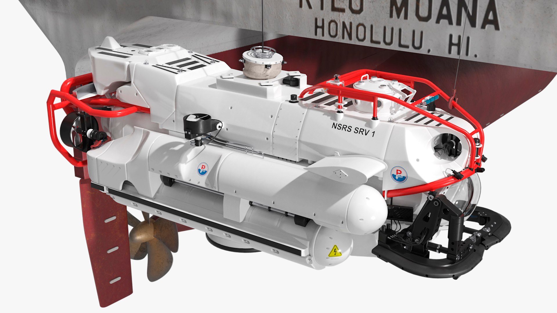 3D USS Kilo Moana Ship With Nato Submersible On Water Model ...