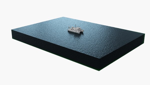 modelo 3d Buque USS Kilo Moana con sumergible de la OTAN en el agua ...