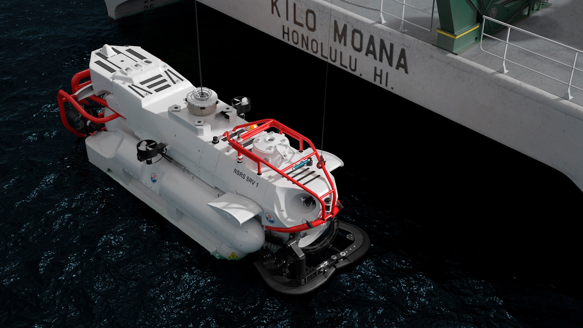 3D USS Kilo Moana Ship With Nato Submersible On Water Model ...