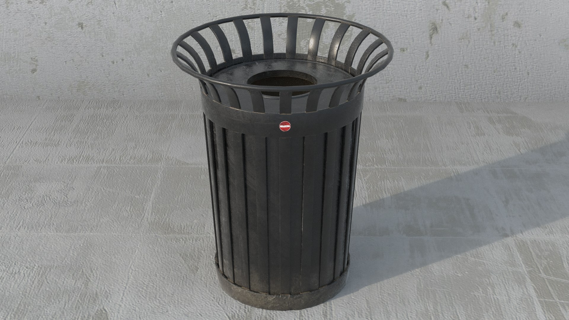3D Street Bin Black PBR Model - TurboSquid 2093353