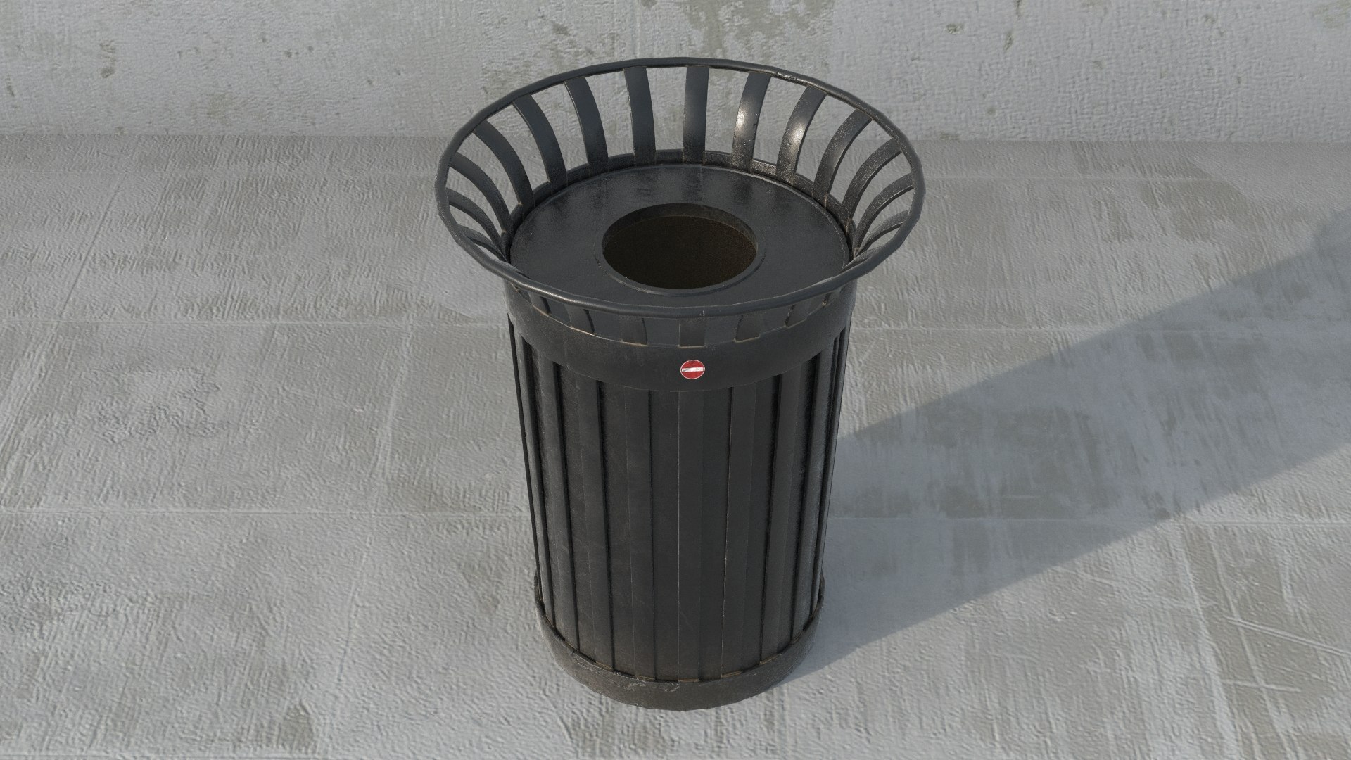 3D Street Bin Black PBR Model - TurboSquid 2093353